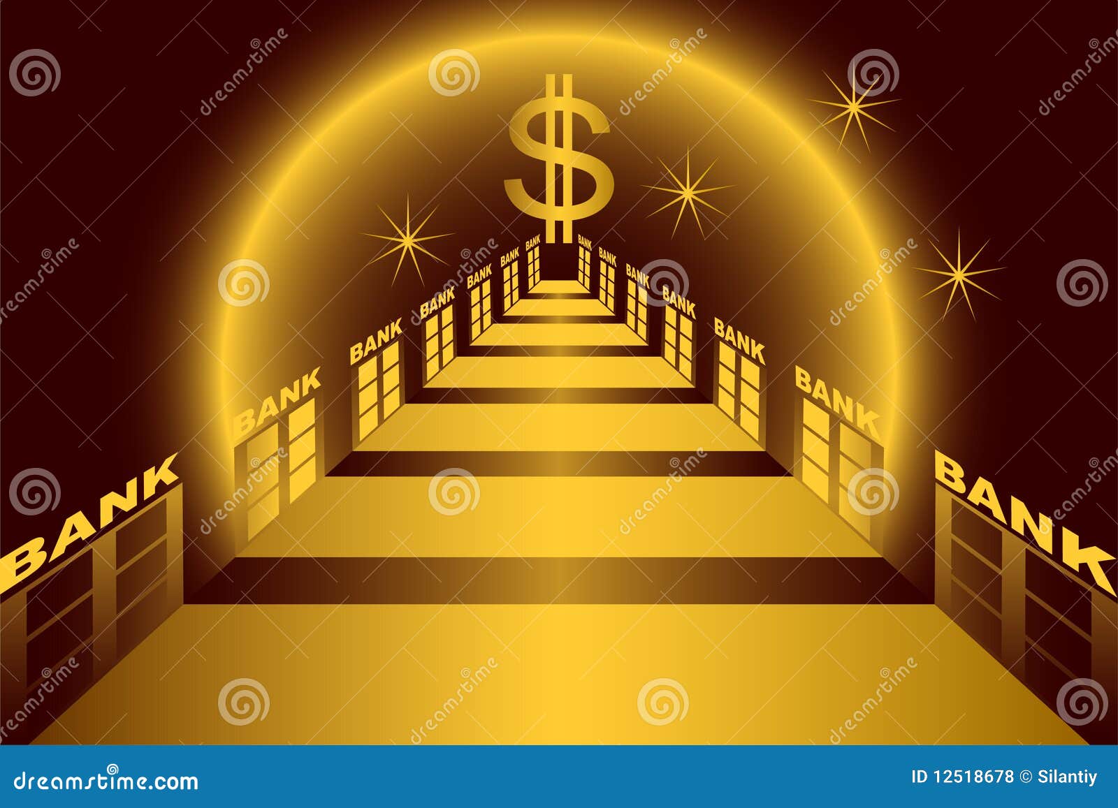 Bank alley. stock vector. Illustration of street, financial - 12518678