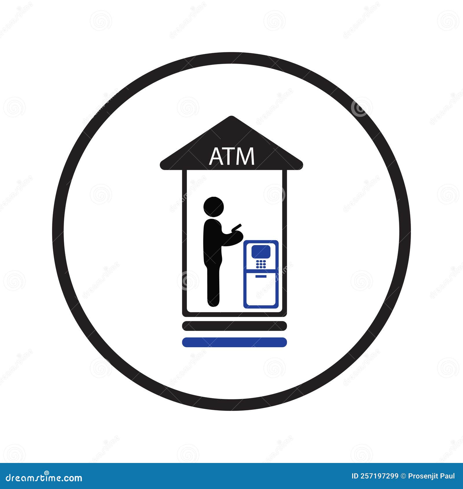 Bank ATM icon vector stock vector. Illustration of sign - 257197299