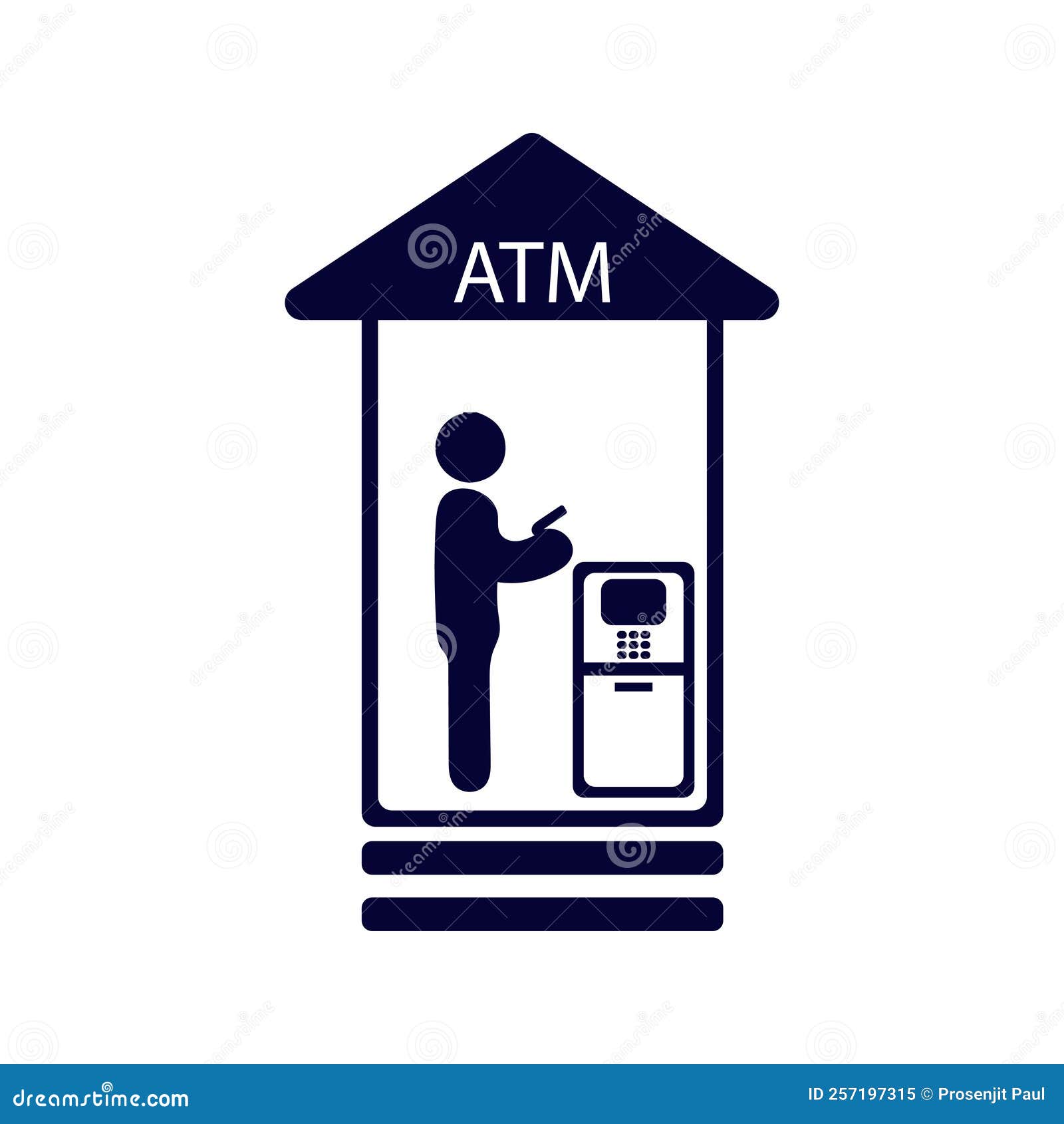 Bank ATM icon vector stock vector. Illustration of equipment - 257197315