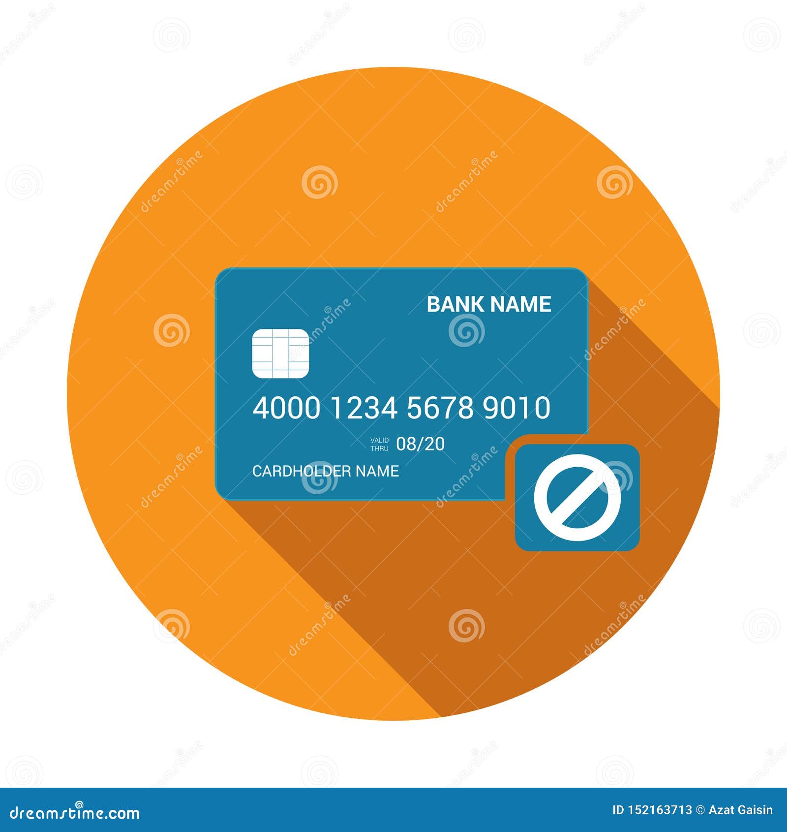 Bank Block Card Disable Icon. Vector Illustration Stock Vector ...