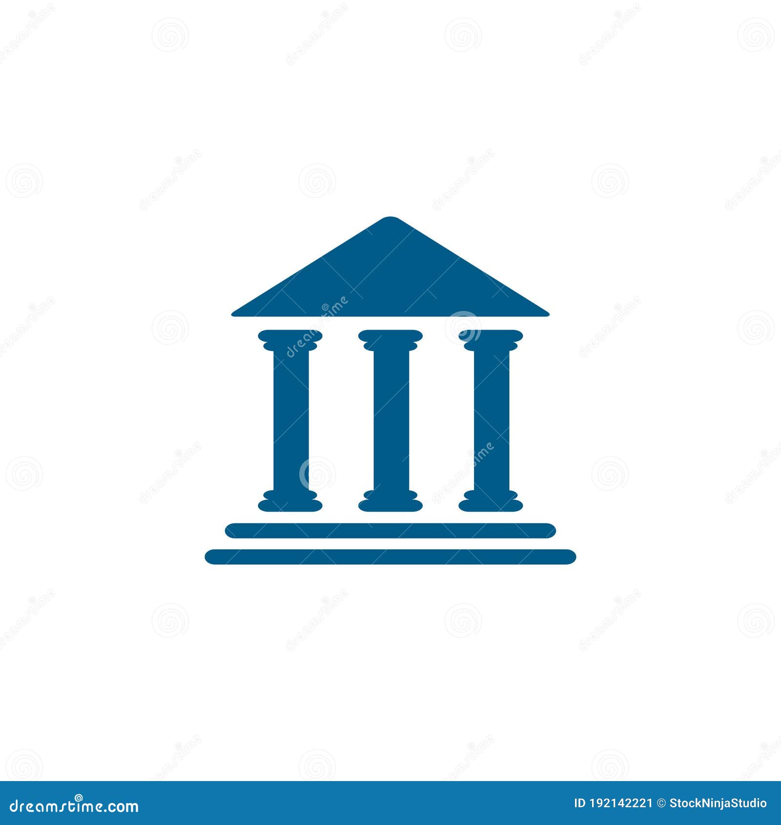 Bank Blue Icon on White Background. Blue Flat Style Vector Illustration ...