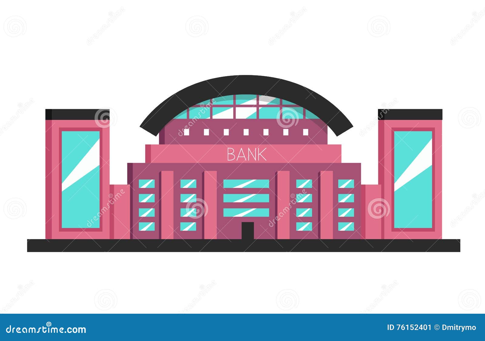 Bank Building. Flat Vector Illustration Stock Vector - Illustration of ...