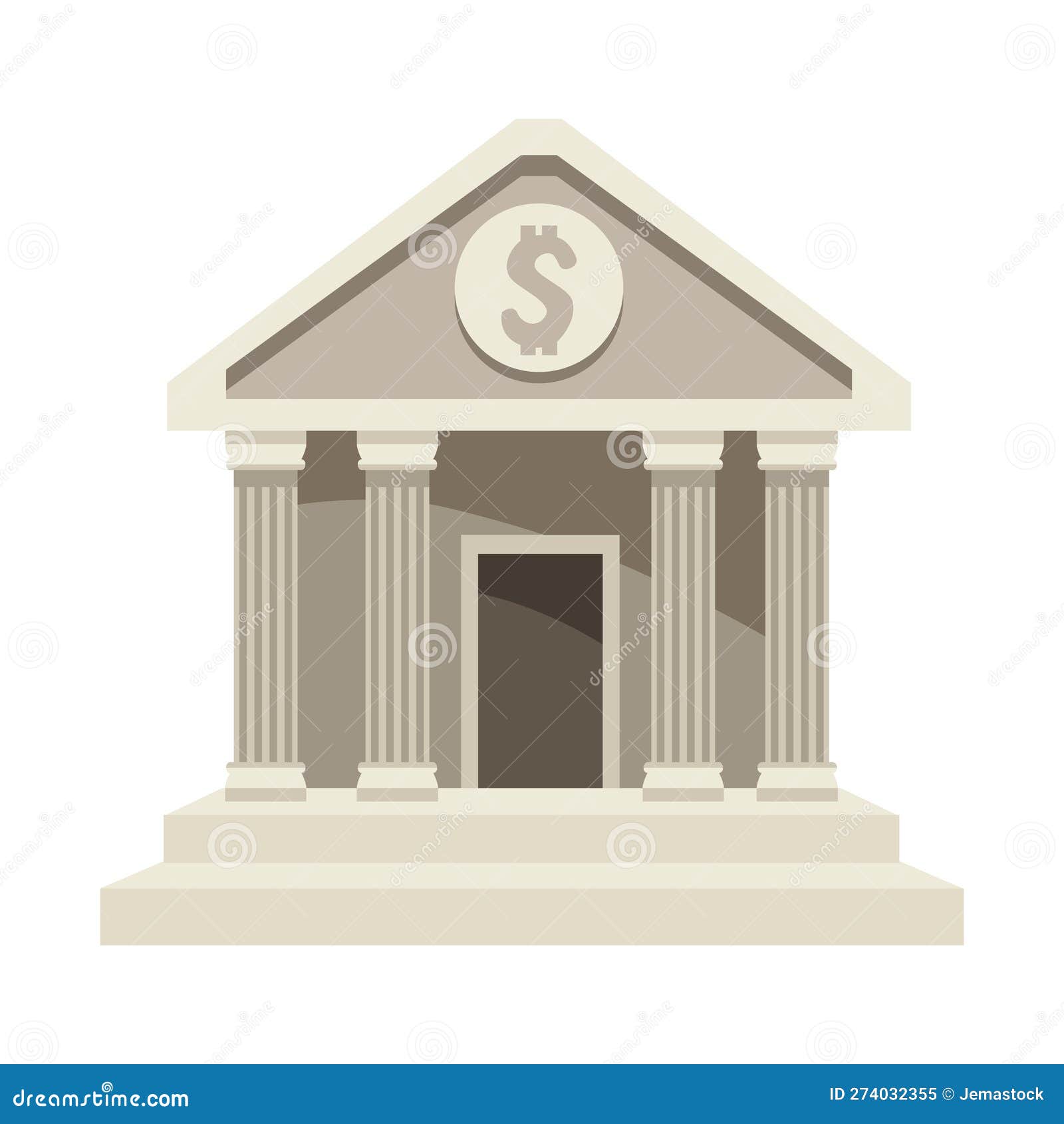 Bank building front stock vector. Illustration of institution - 274032355