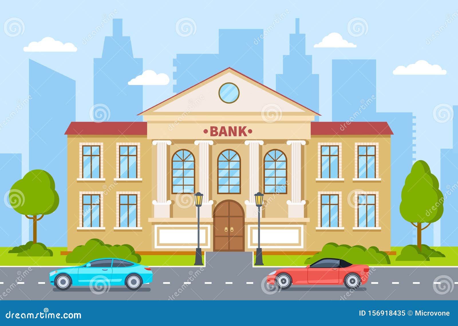 Bank Building. Government House, Financial Office Exterior with Columns ... Bank Building. Government House, Financial Office Exterior with Columns ...