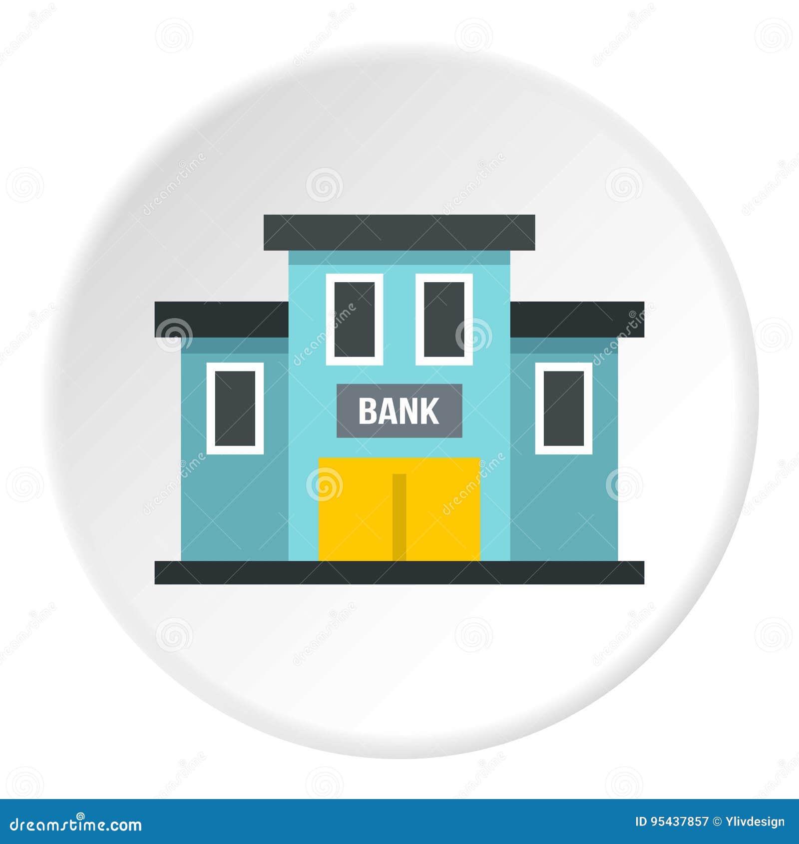 Bank building icon circle stock vector. Illustration of debit - 95437857