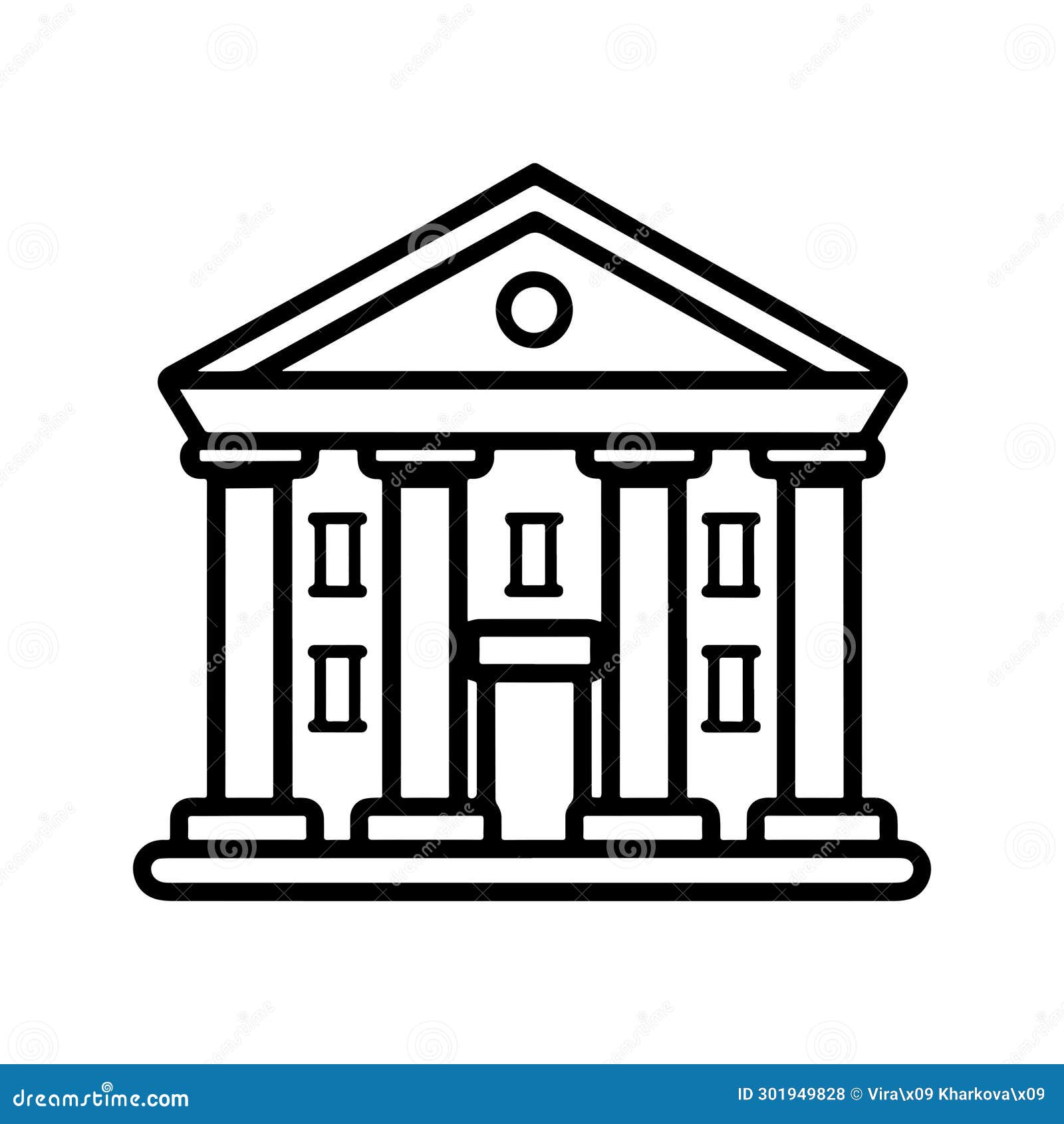 Bank Building Icon. Government Building Stock Vector - Illustration of ...