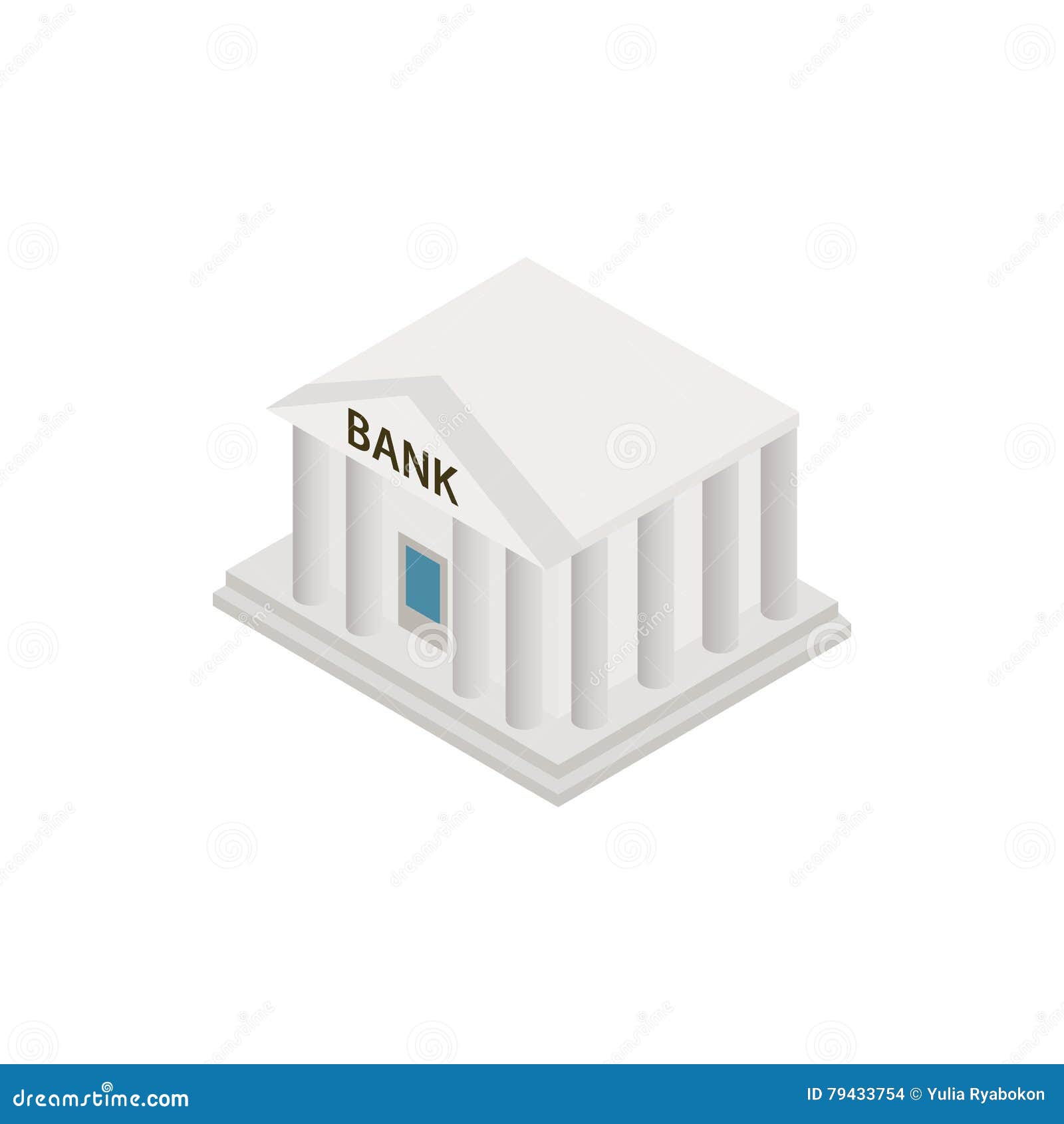 Bank Building Icon, Isometric 3d Style Stock Vector - Illustration of ...