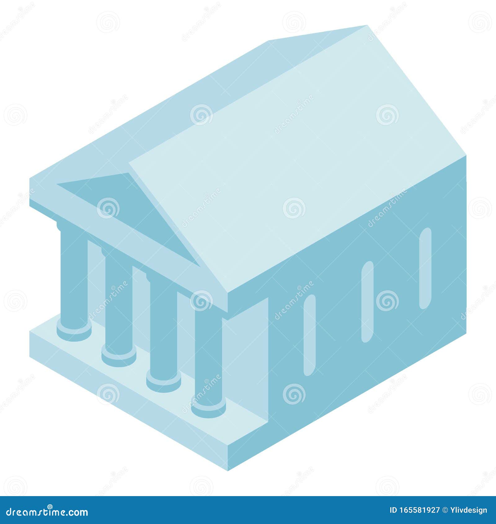 Bank Building Icon, Isometric Style Stock Vector - Illustration of ...