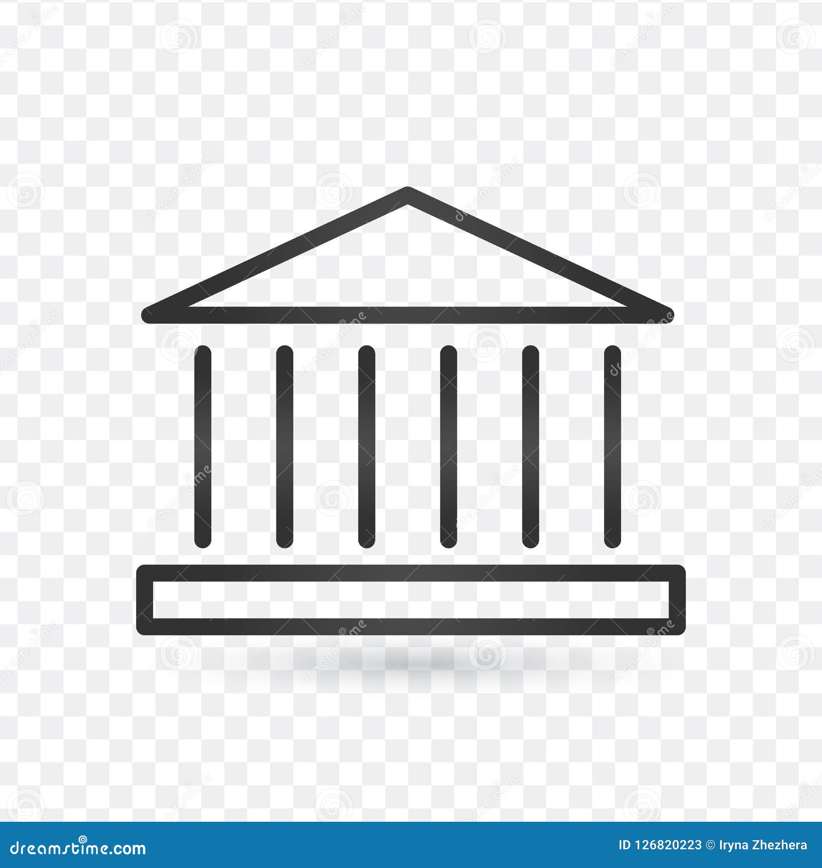 Bank Building Icon Vector, Linear Design, Vector Illustration. Editable ...
