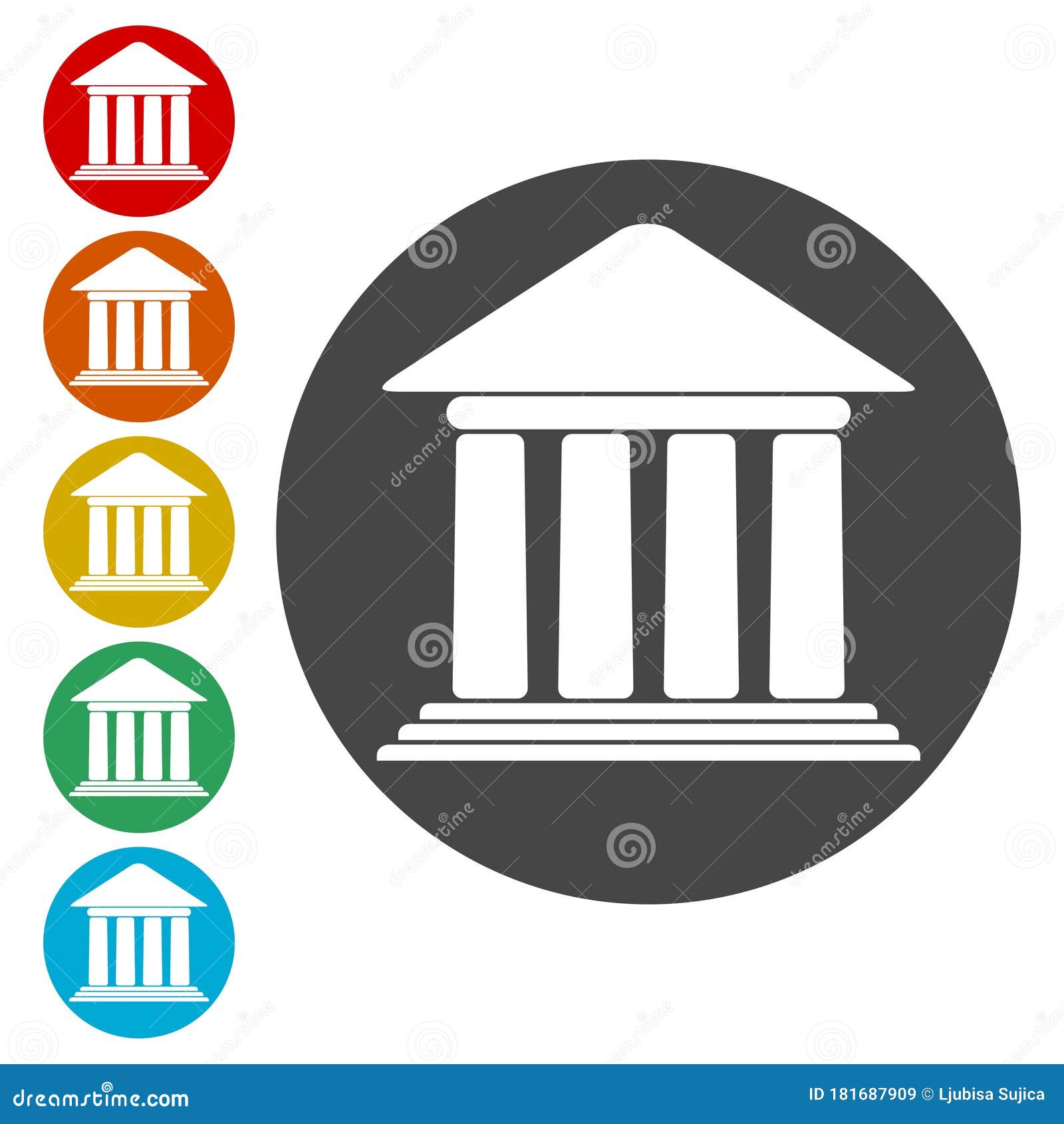 Bank Building Icon, Vector Icon Stock Vector - Illustration of isolated ...