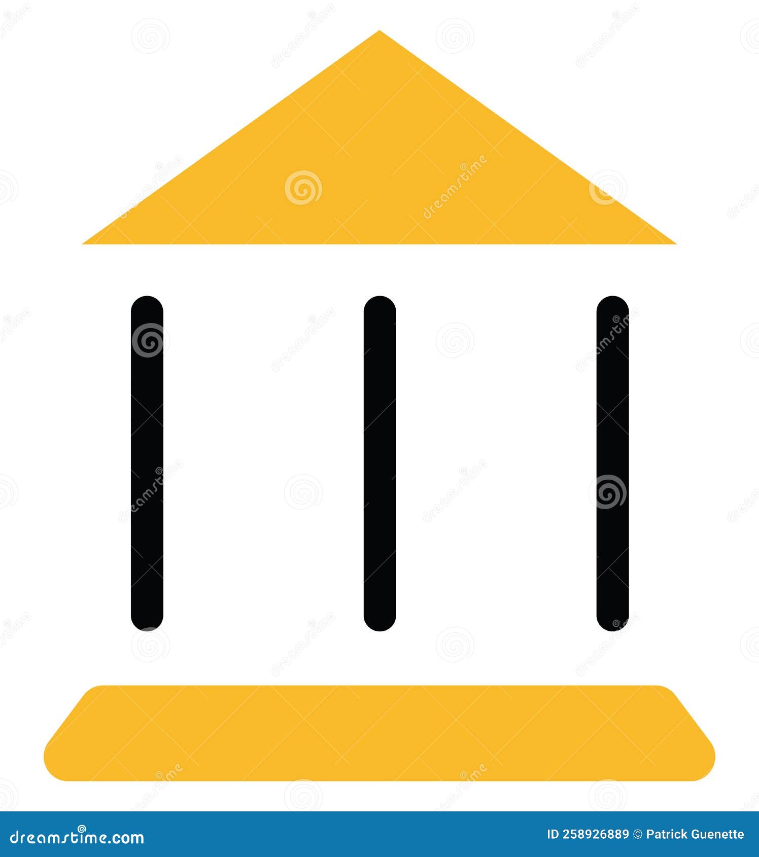 Bank building, icon stock vector. Illustration of graphic - 258926889