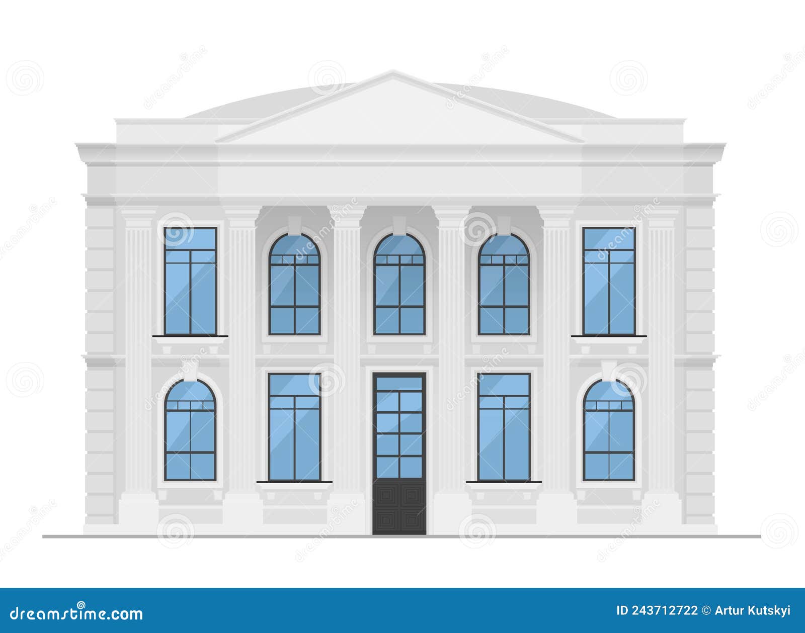 Bank building isolated stock vector. Illustration of architecture ...