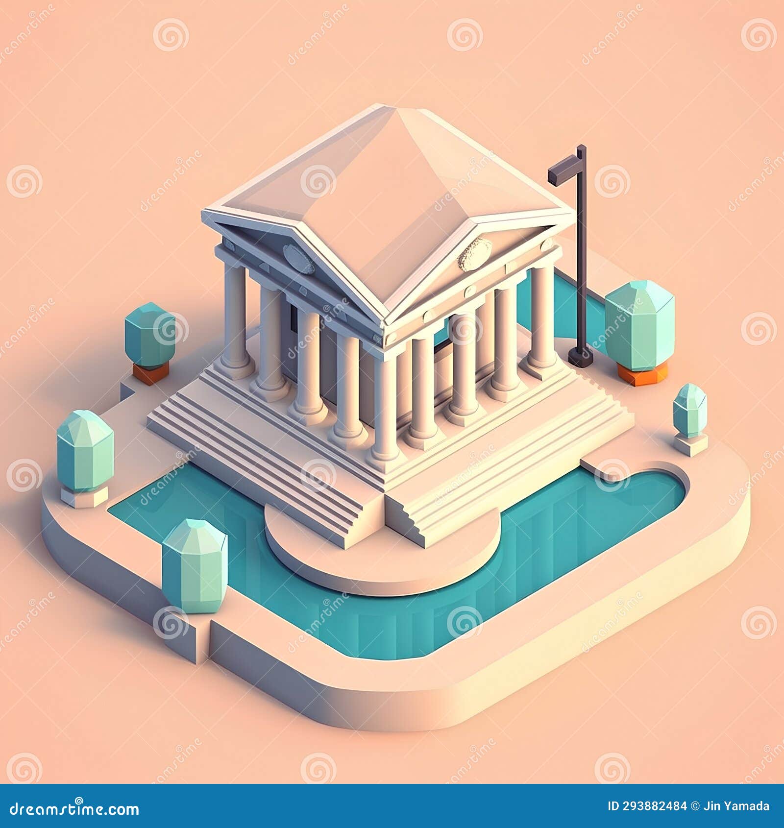 Bank Building in Isometric View. 3D Isometric Vector Illustration Stock ...
