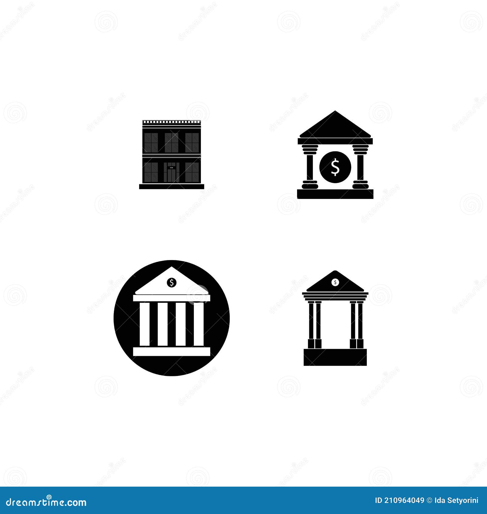 Bank building logo stock vector. Illustration of vector - 210964049