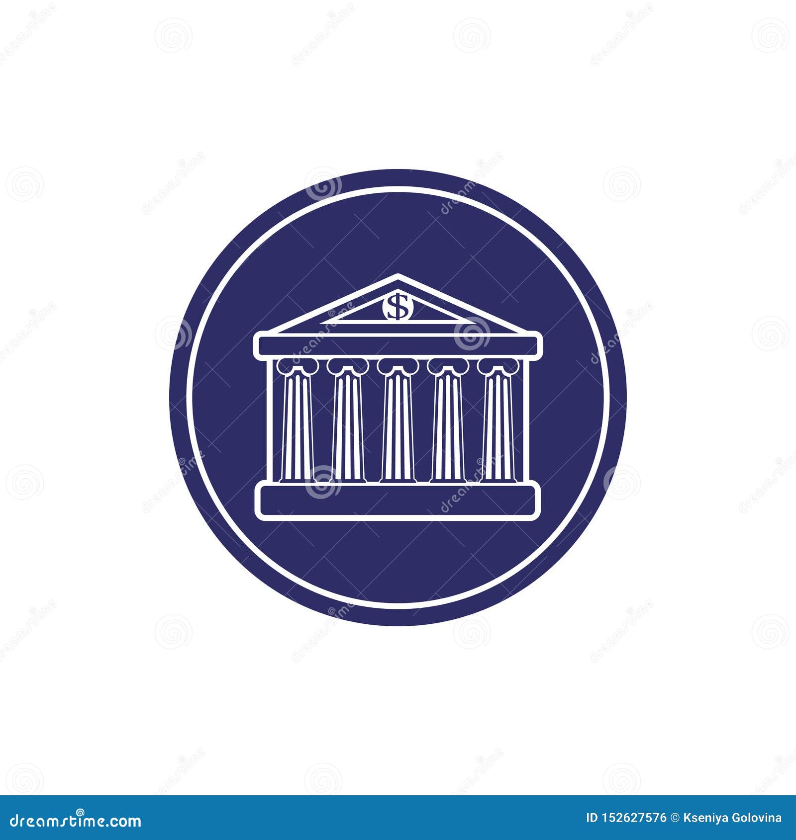 Bank Building Sign in Circle. Classical Greece Roman Architecture Stock ...