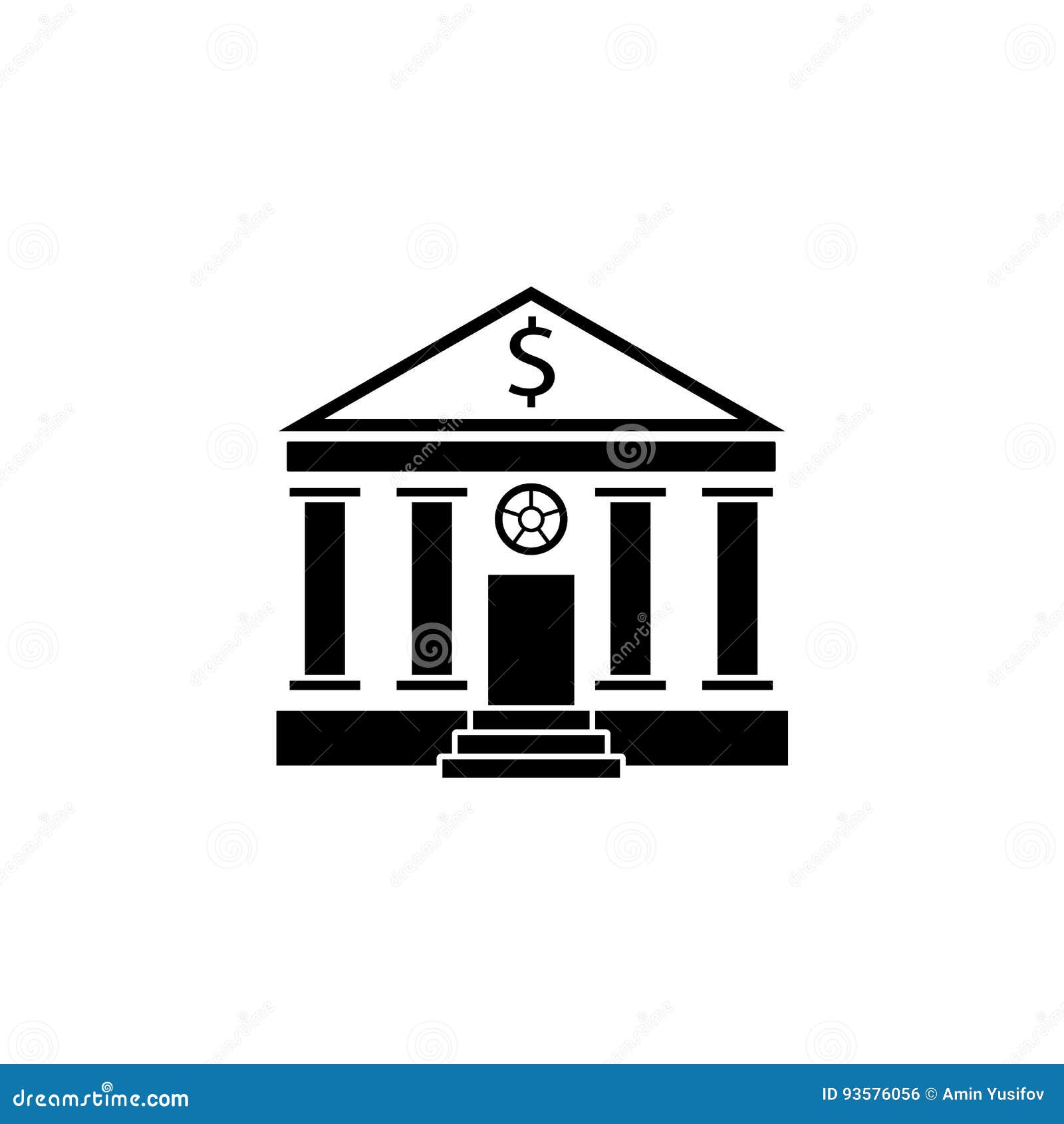 Bank Building Solid Icon, Banking House Stock Vector - Illustration of ...