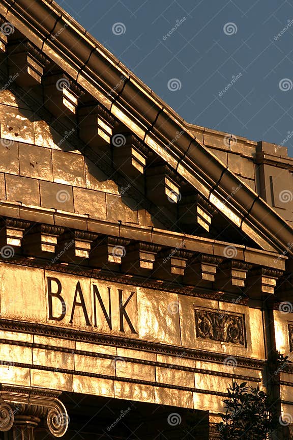 Bank building at sunset stock photo. Image of classical - 221810