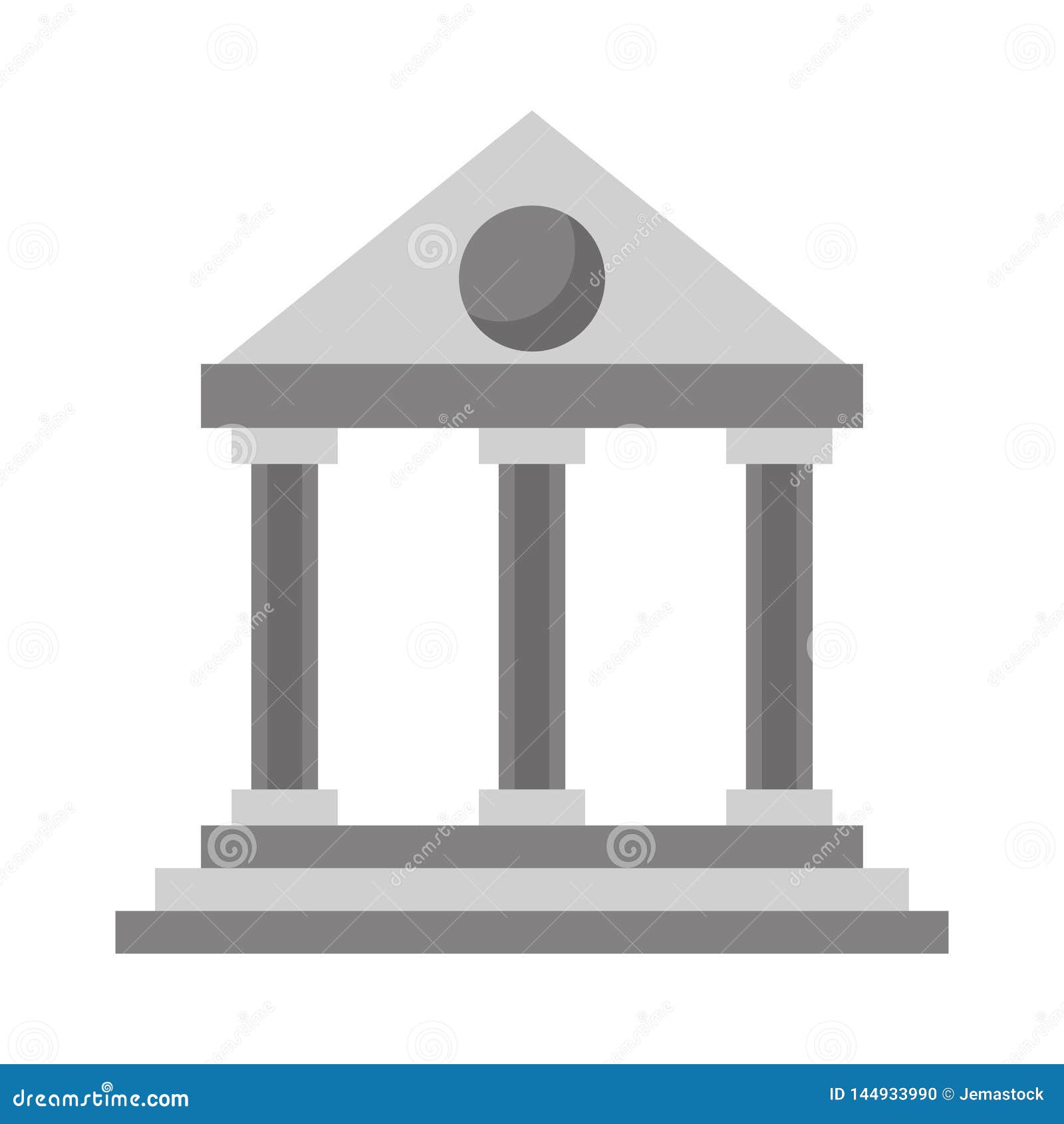 Bank Building Symbol Isolated Stock Vector - Illustration of icon ...