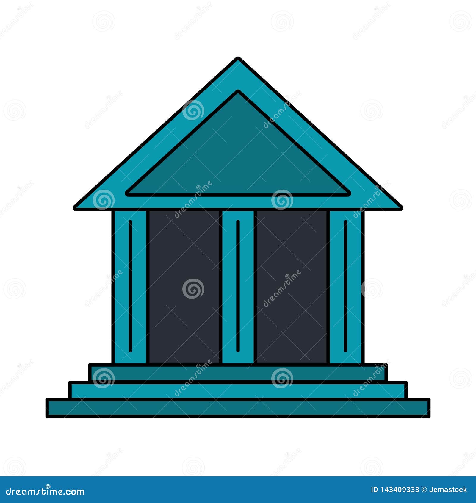 Bank building symbol stock vector. Illustration of market - 143409333