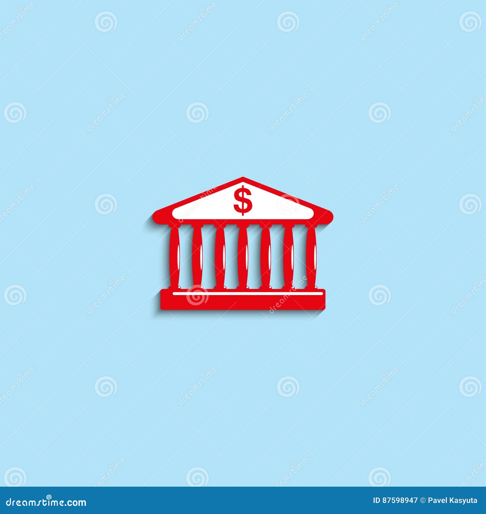 Bank Building. Vector Icon. Stock Vector - Illustration of banking ...