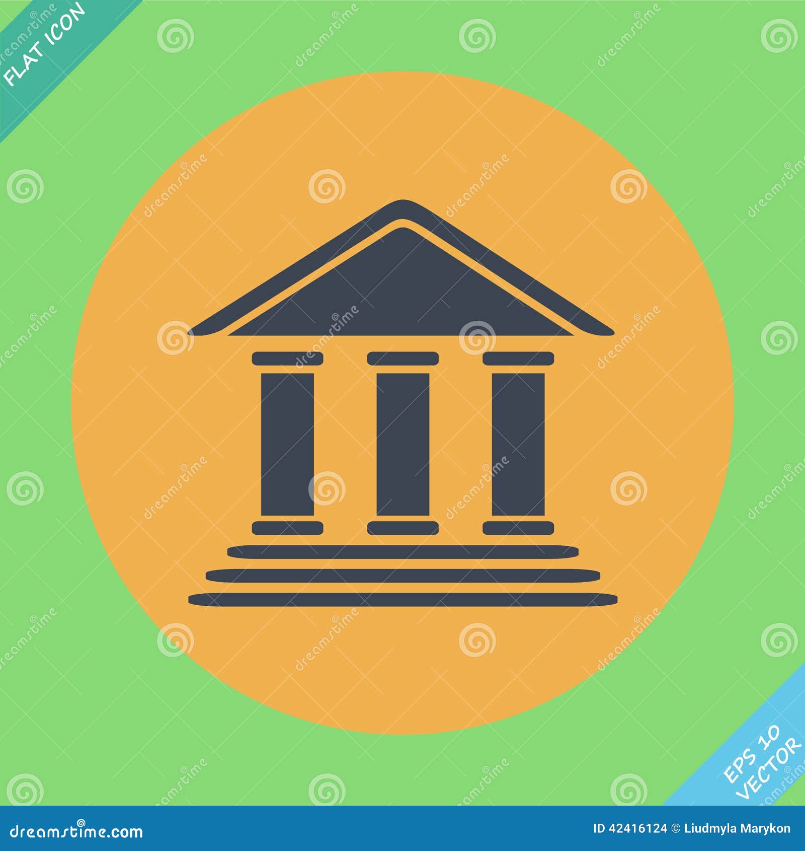 Bank Building - Vector Illustration. Flat Design Stock Vector ...
