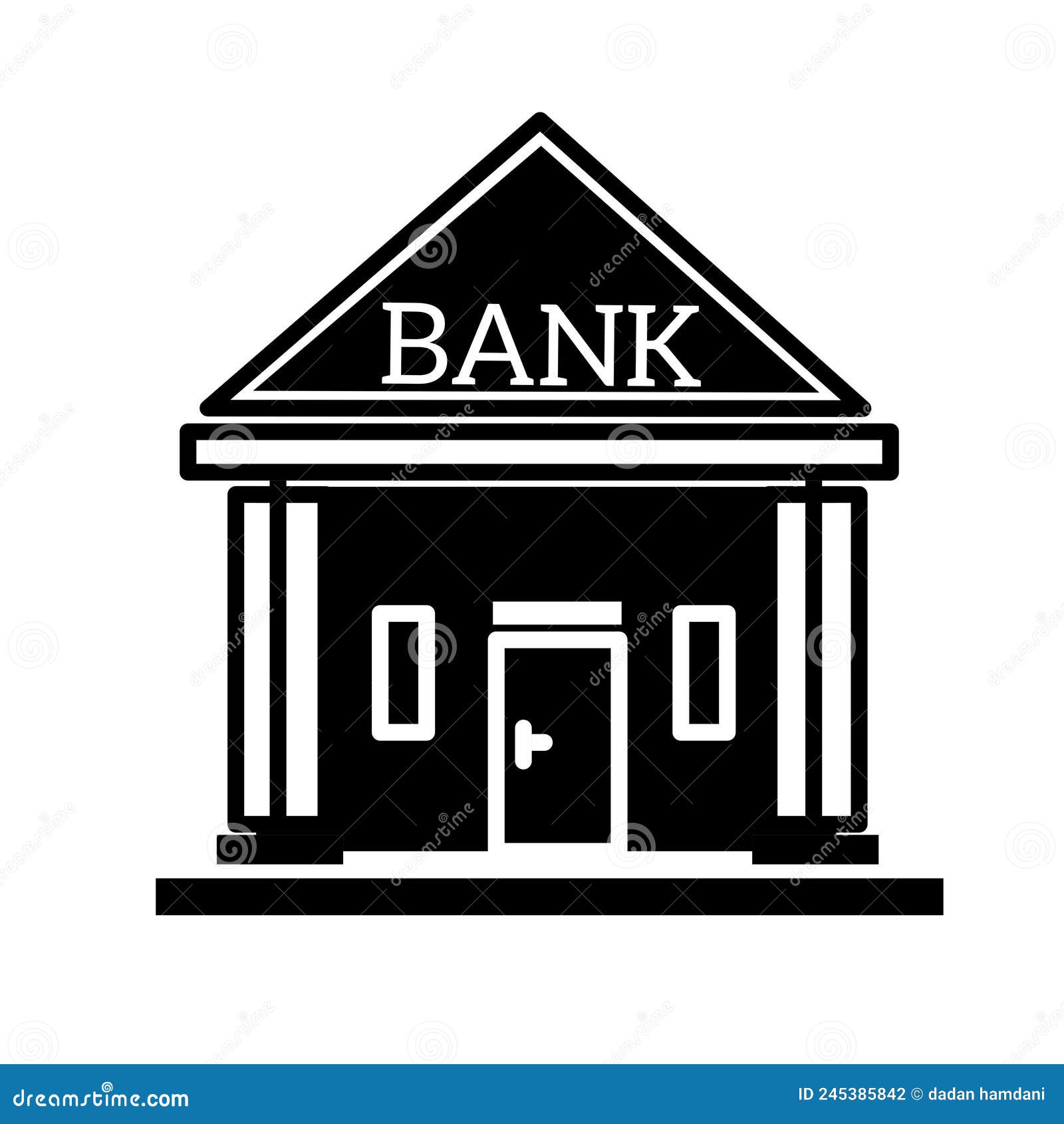 BANK Building Vector with Simple Design Stock Vector - Illustration of ...