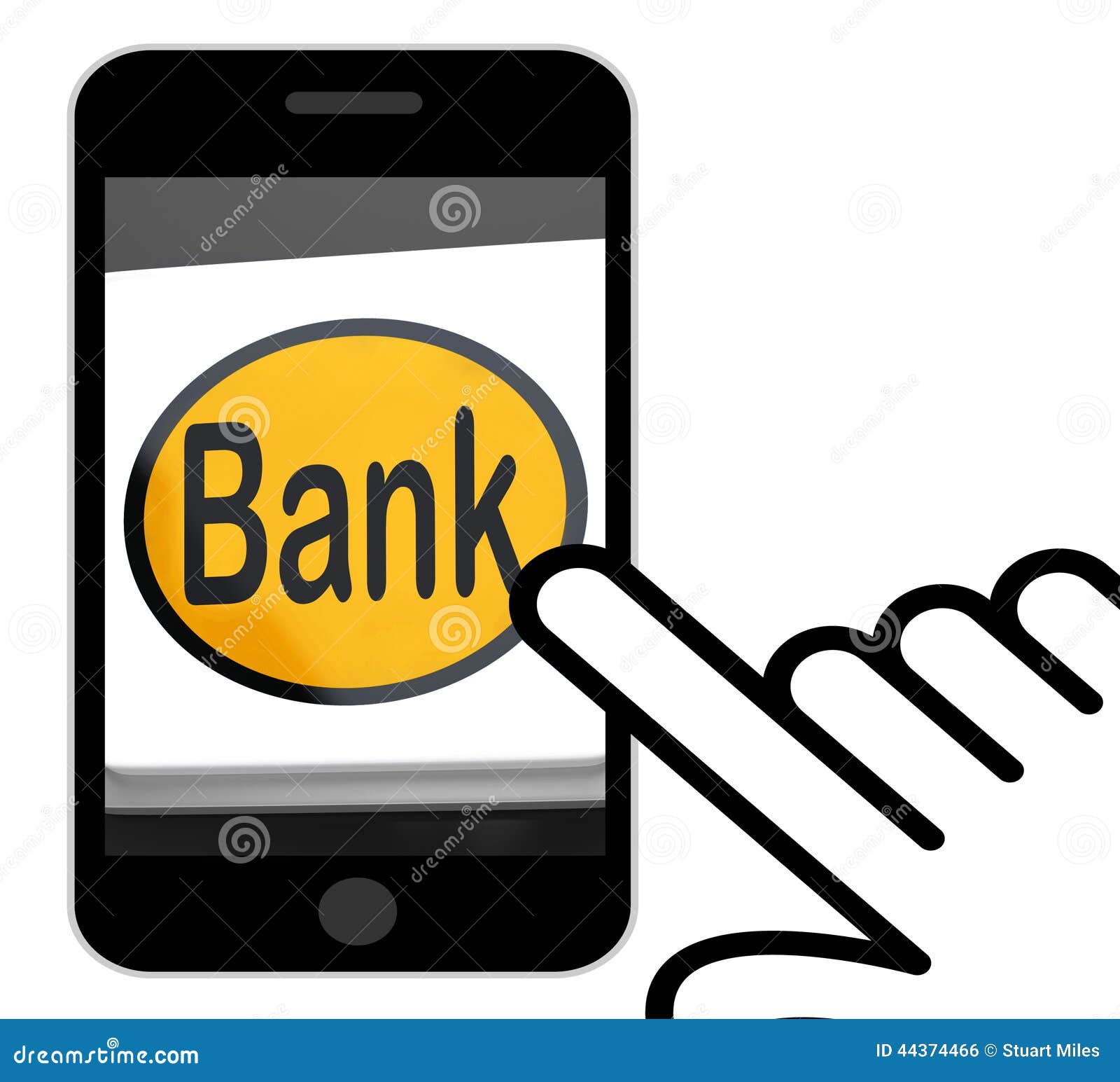 Bank Button Displays Online or Internet Banking Stock Illustration ...