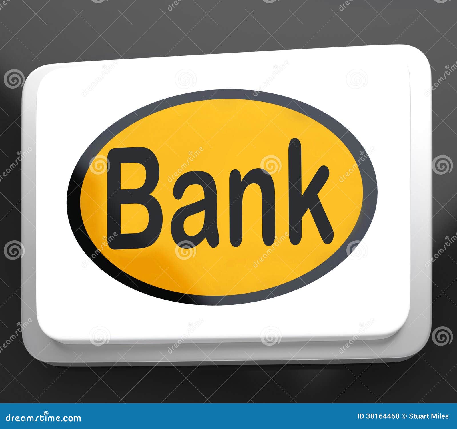 Bank Button Shows Online or Internet Banking Stock Illustration ...