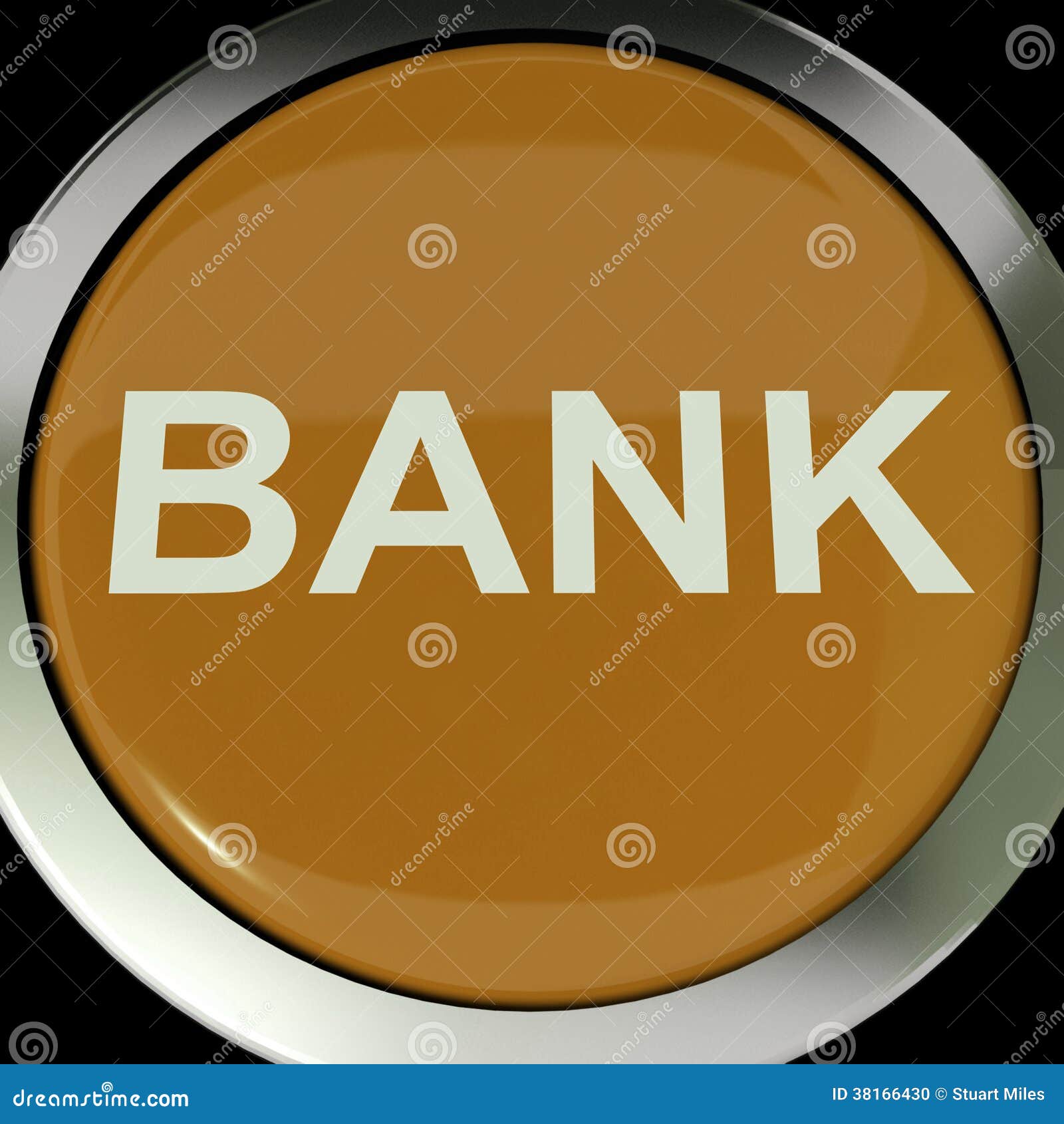 Bank Button Shows Online or Internet Banking Stock Illustration ...