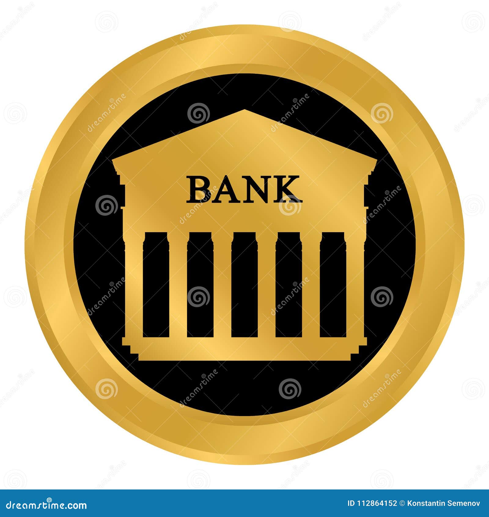Bank button on white. stock illustration. Illustration of exterior ...