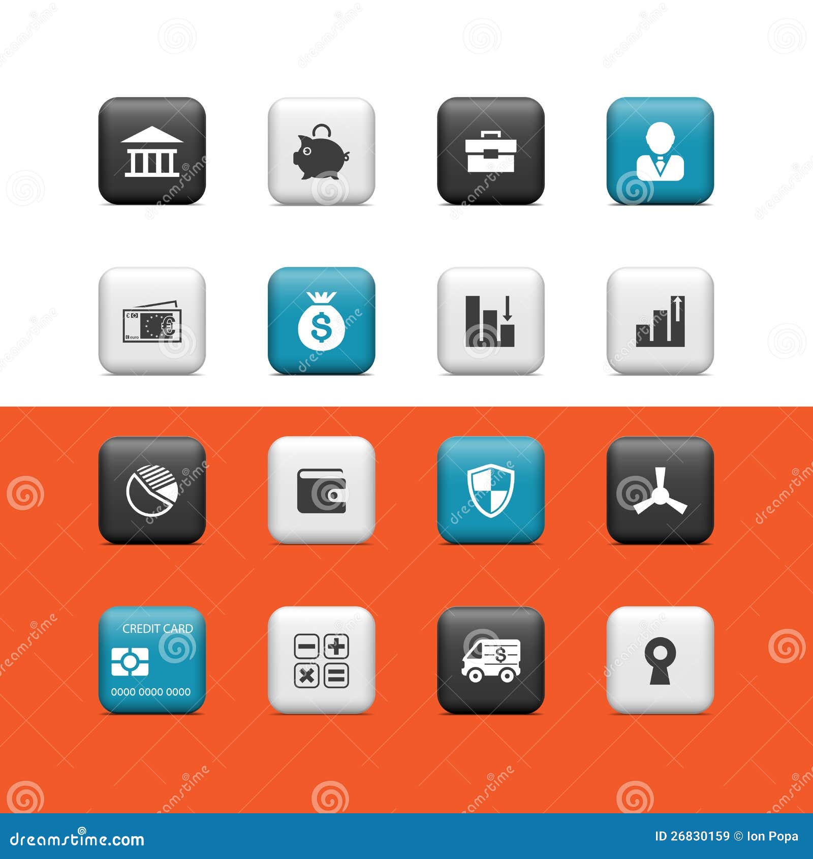 Bank buttons stock vector. Illustration of finances, cash - 26830159