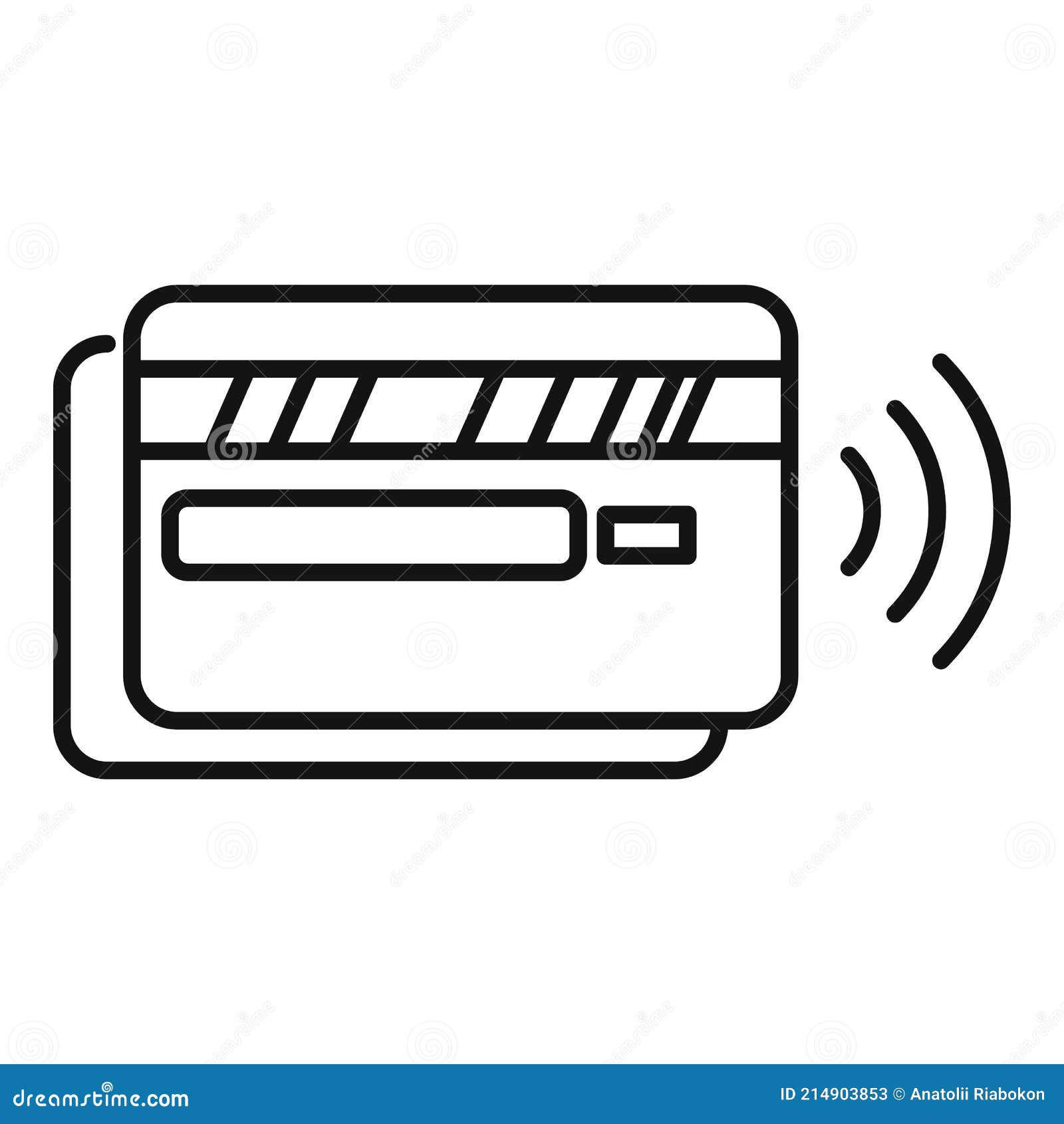 Bank Card Remote Control Icon, Outline Style Stock Vector ...
