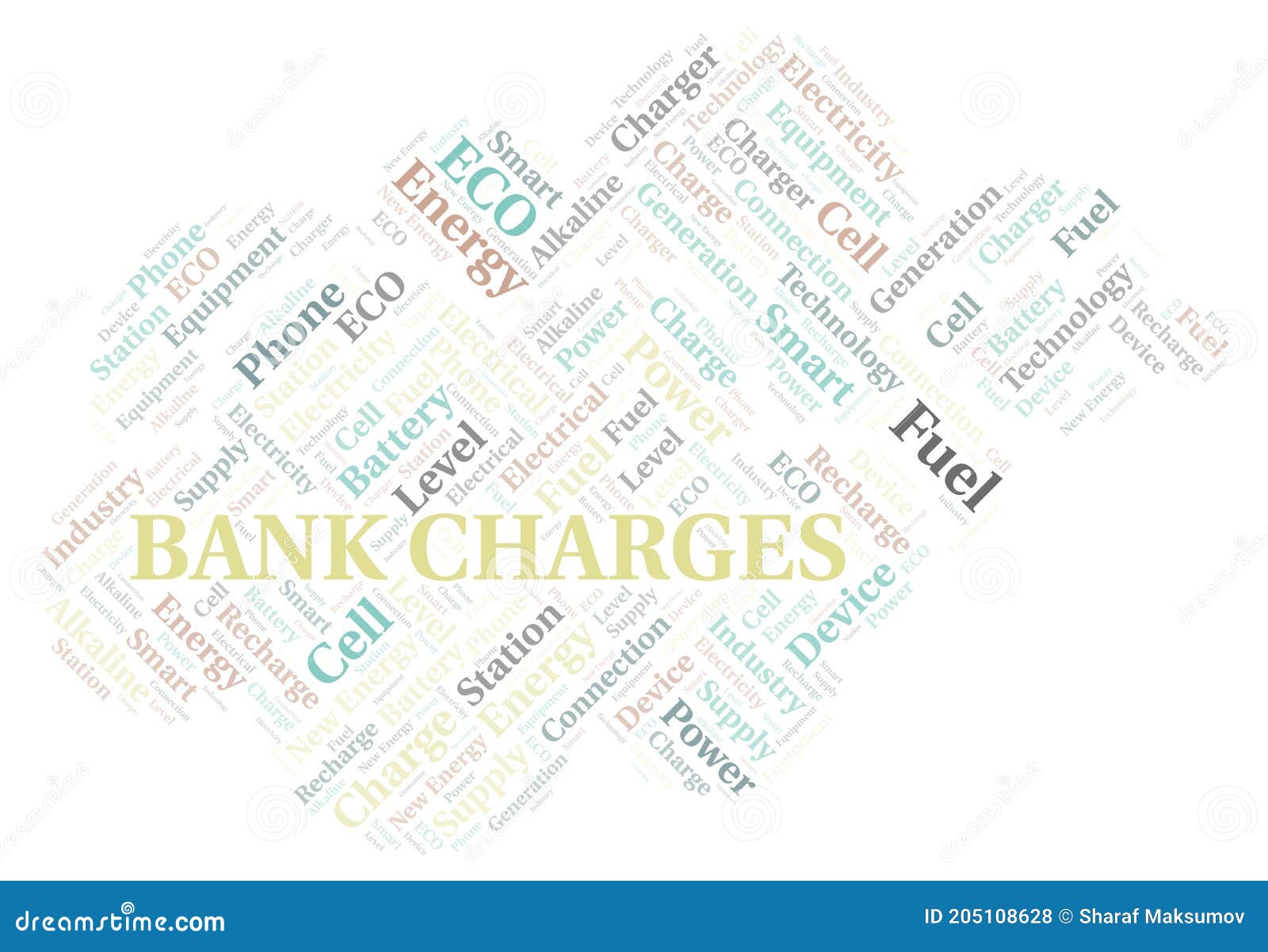 Bank Charges Typography Word Cloud Create with the Text only. Stock ...