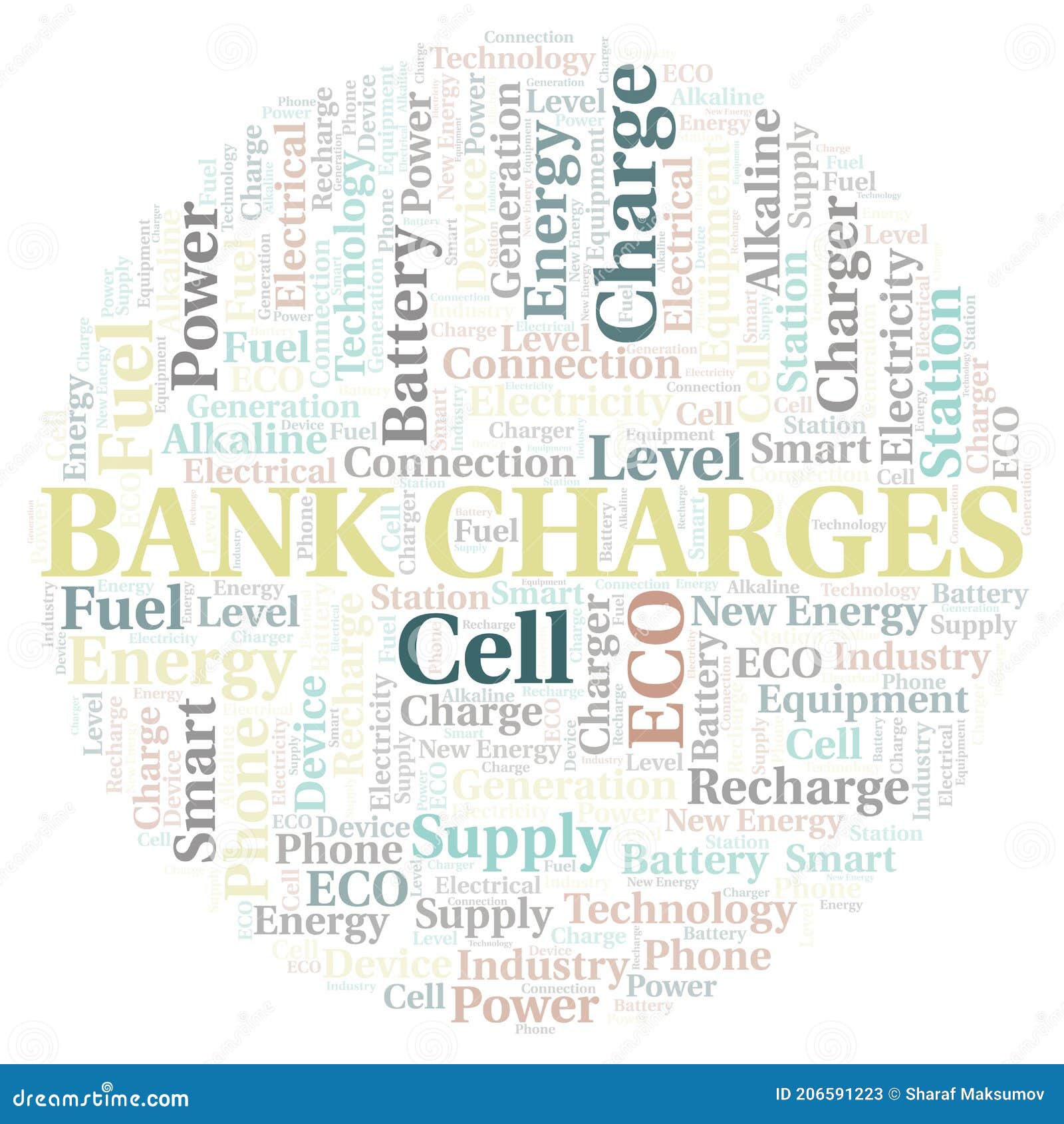 Bank Charges Typography Word Cloud Create with the Text only. Stock ...