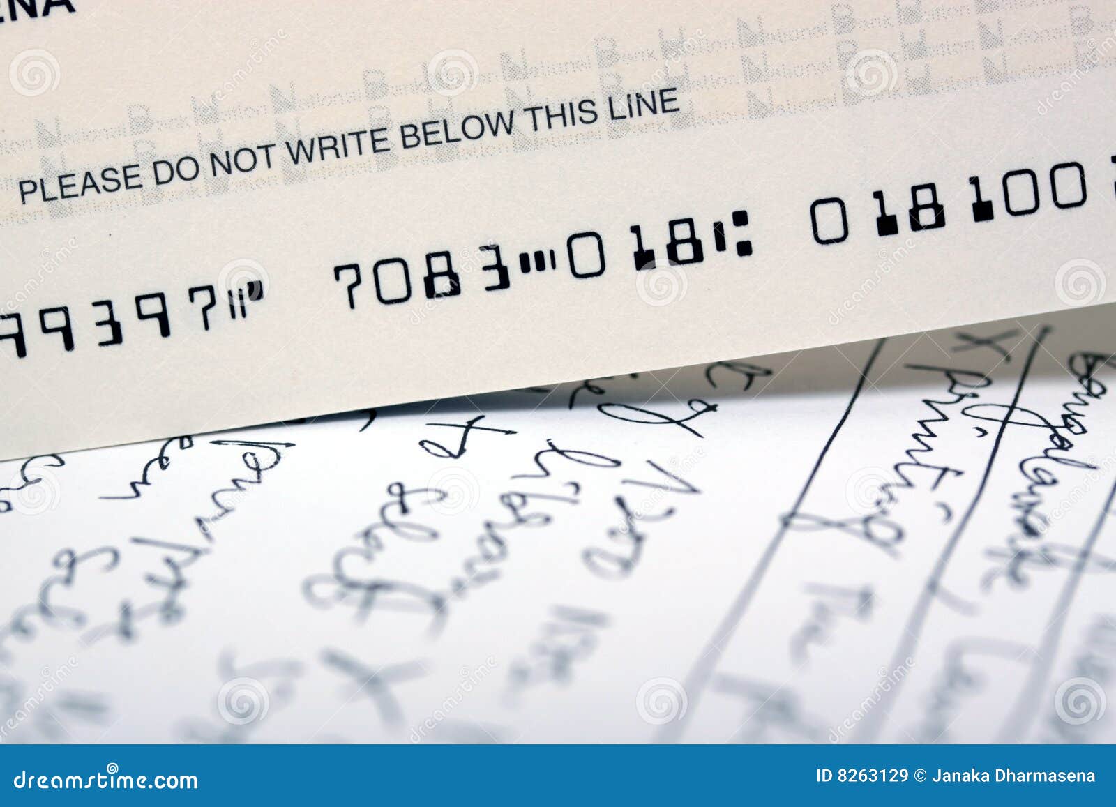 Bank check stock image. Image of financial, cash, invoice - 8263129