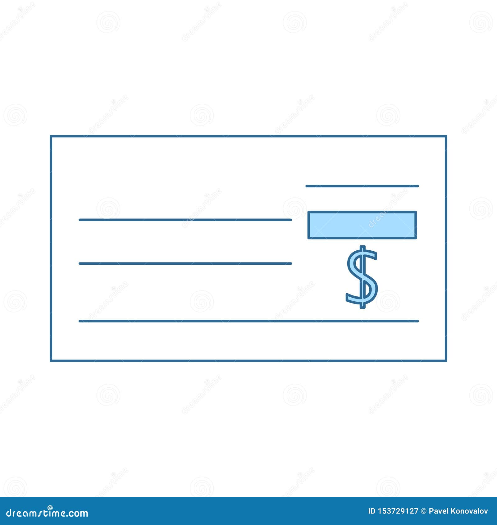 Bank Check Icon stock vector. Illustration of capital - 153729127