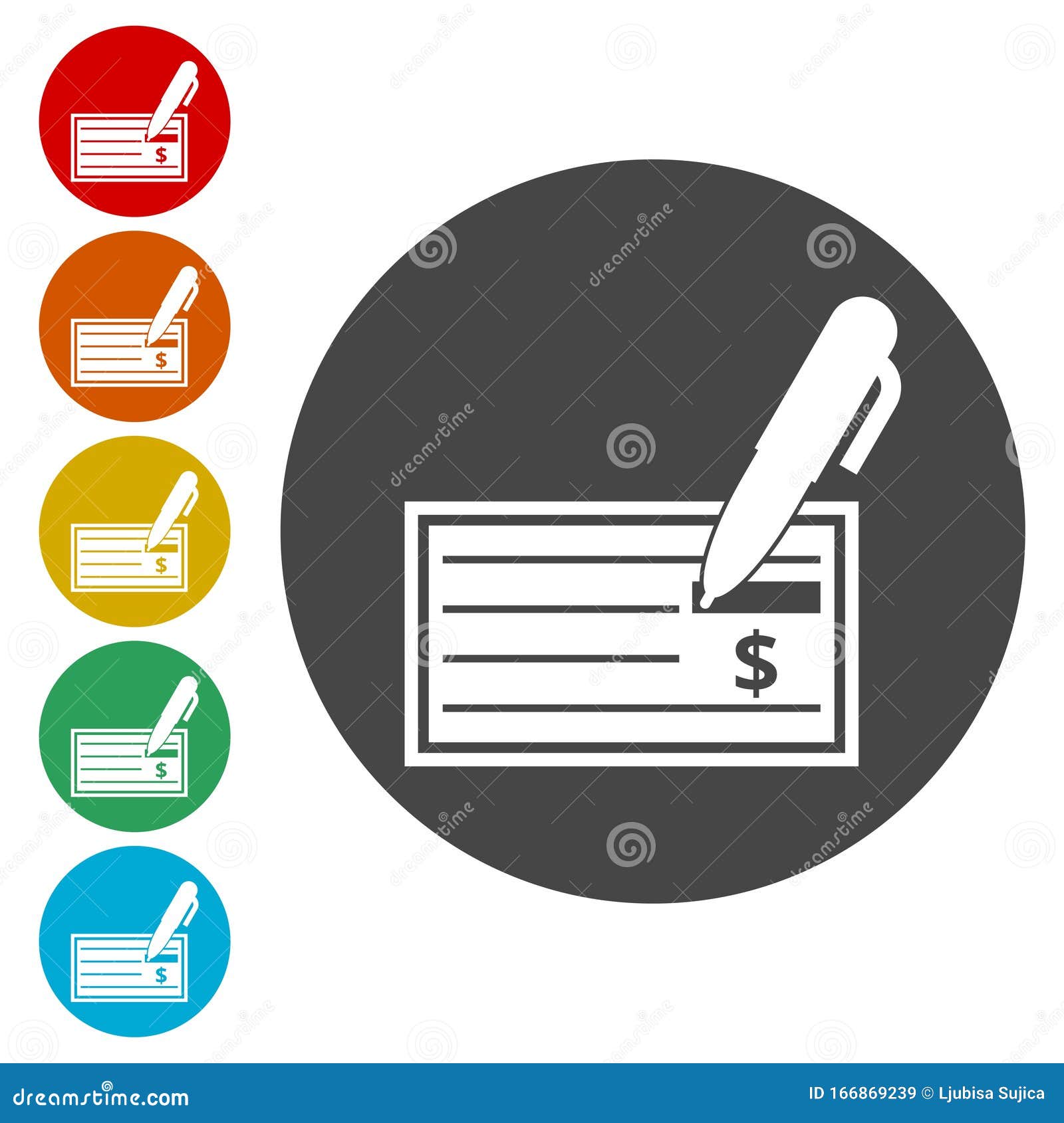 Bank Check Icons Set- Illustration Stock Vector - Illustration of ideas ...