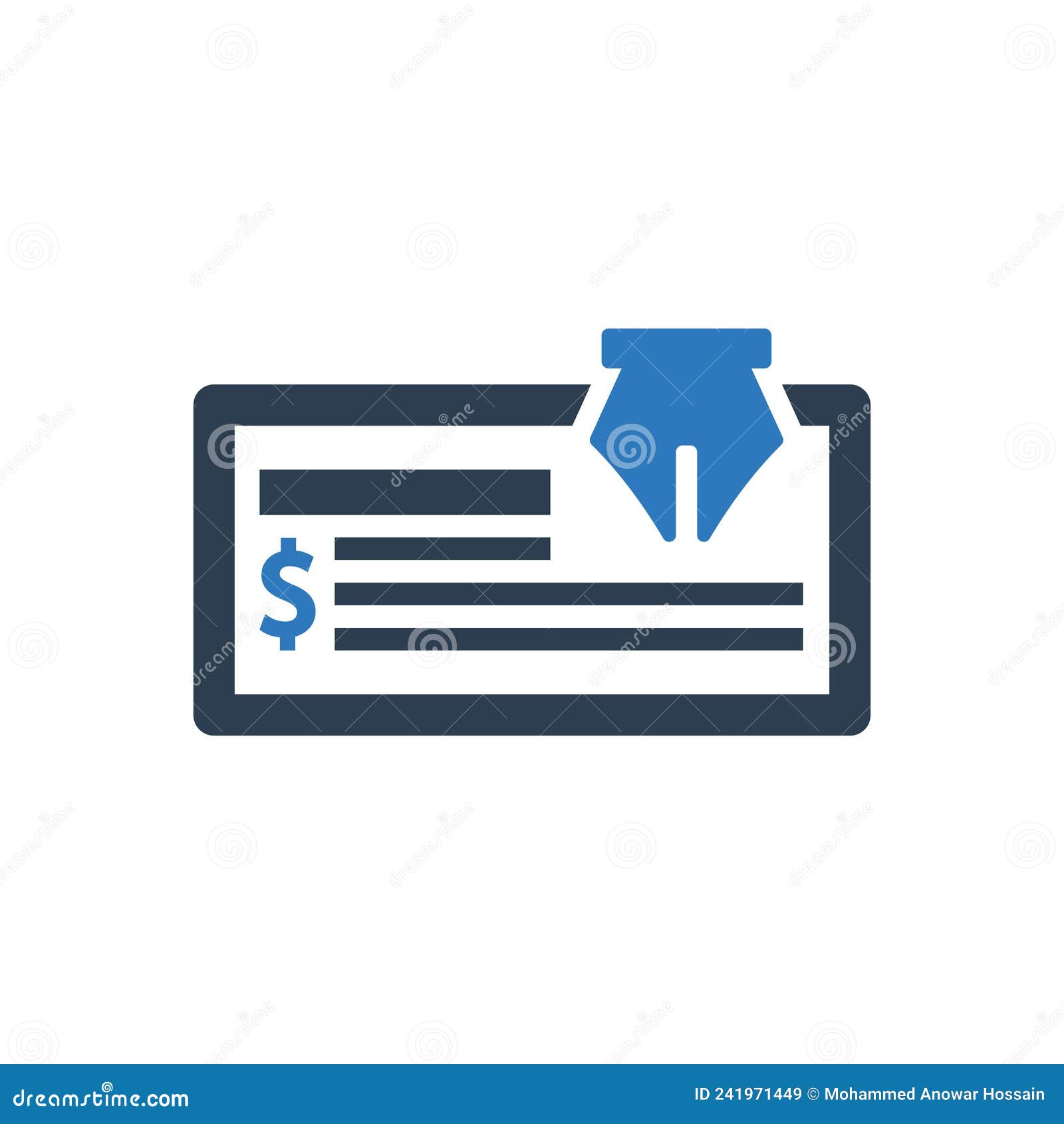 Bank Check Icon - Payment Icon Stock Vector - Illustration of vector ...