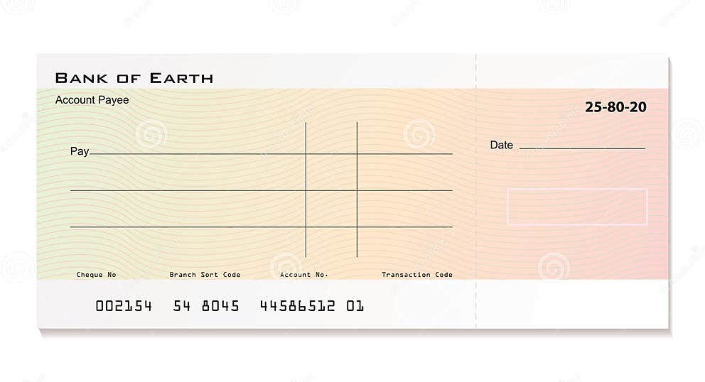 Bank cheque stock vector. Illustration of cheque, blank - 14852625