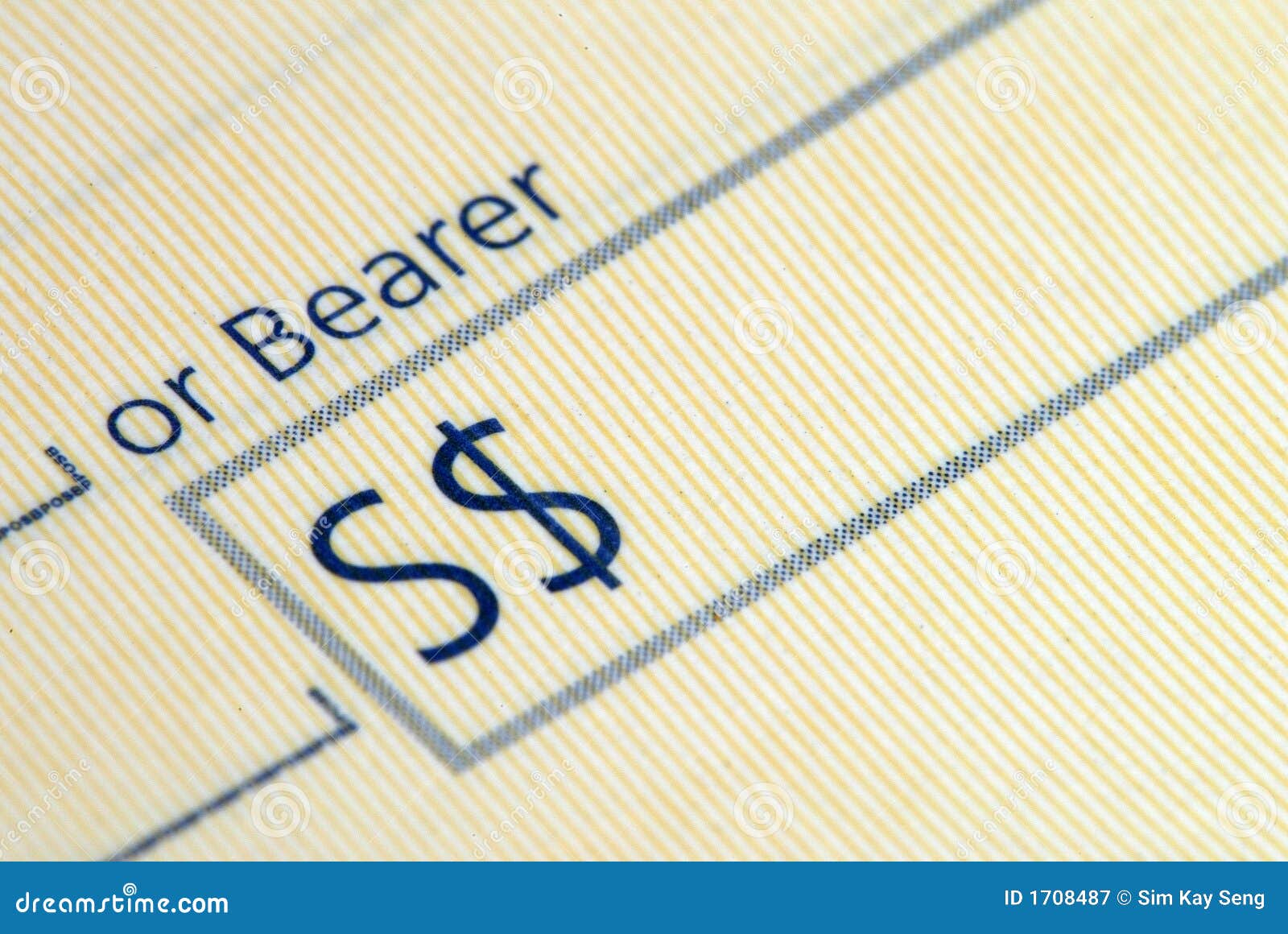 Bank Cheque stock image. Image of blank, bearer, cheque - 1708487