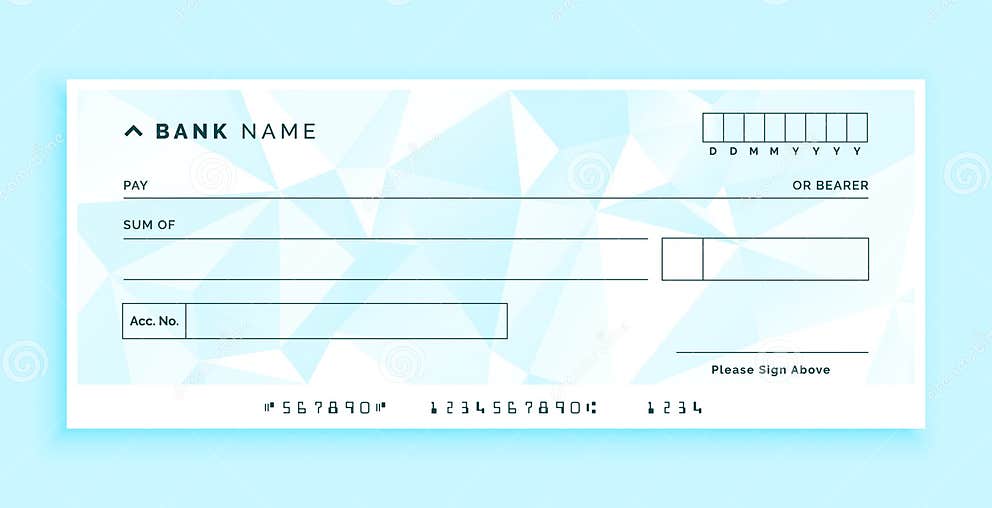 Bank Cheque Check Voucher Template Money Draft Document Stock ...