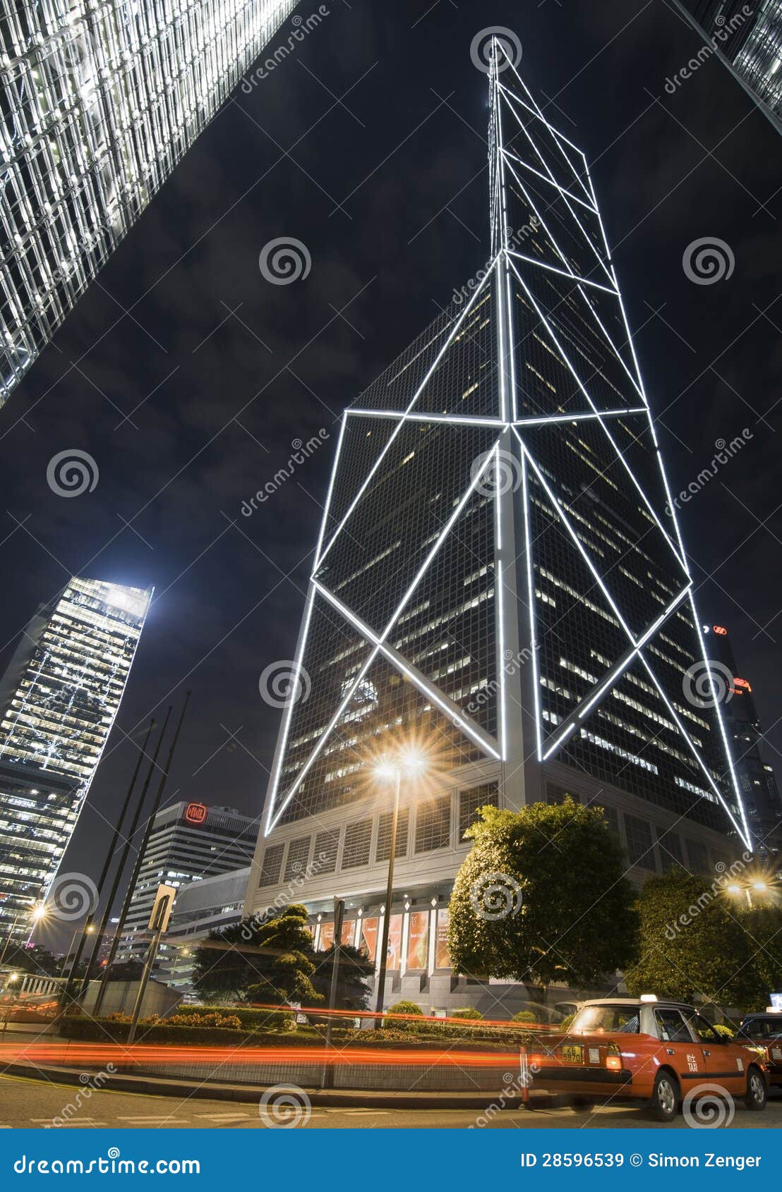 Bank of China at night editorial stock image. Image of metropolis ...
