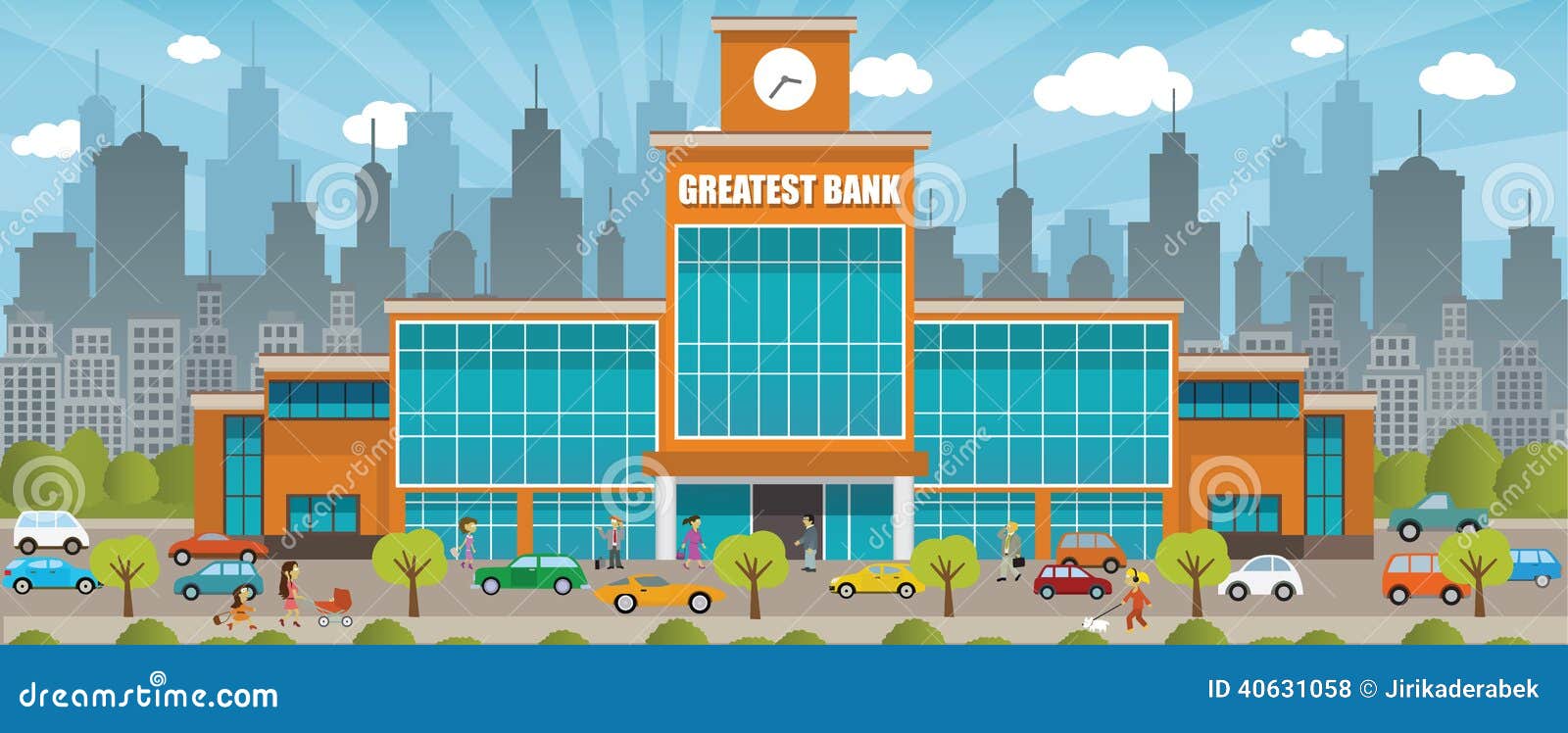 Bank in the city stock vector. Illustration of center - 40631058