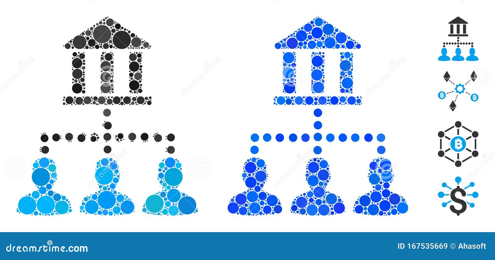 Bank Client Links Composition Icon of Circle Dots Stock Illustration ...
