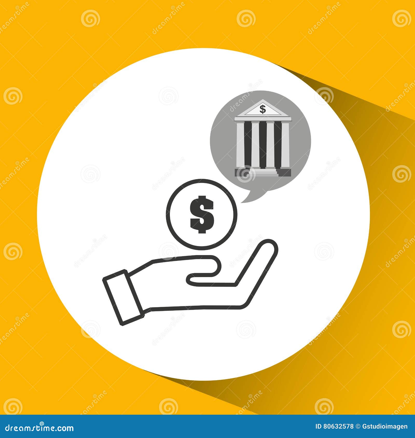 Bank Concept Safe Hand Money Icon Stock Vector - Illustration of ...