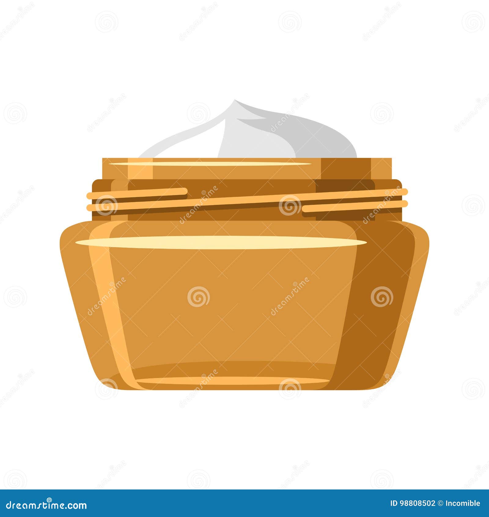 Bank with Cream. Illustration of Object on White Background in Flat ...