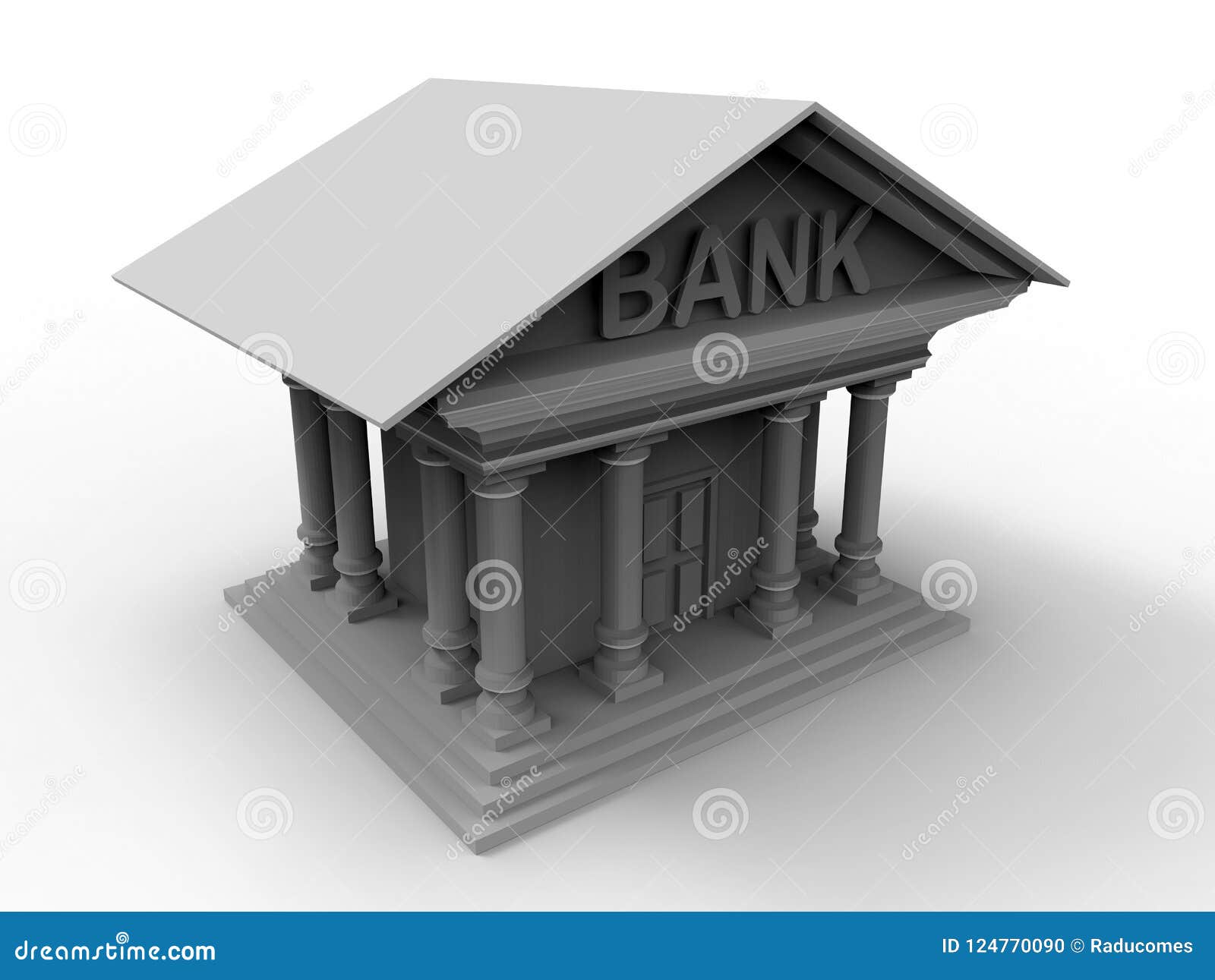 Bank 3D perspective view. stock illustration. Illustration of shadows ...