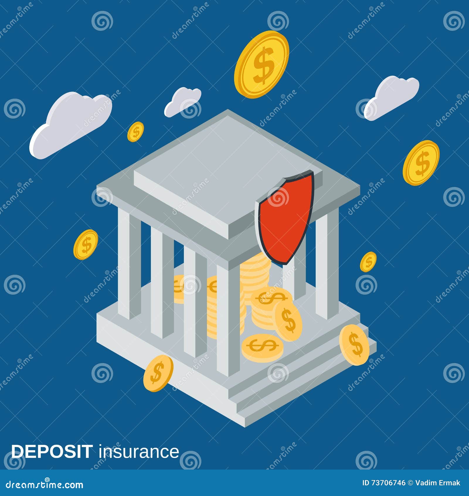 Bank Deposit Insurance Vector Concept Stock Vector - Illustration of ...