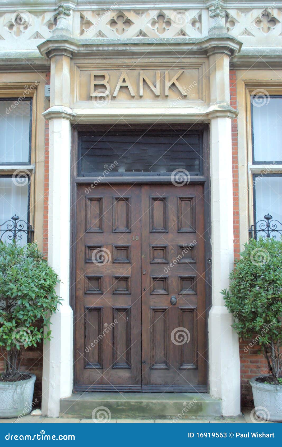 Bank Door stock image. Image of closed, plants, traditional - 16919563