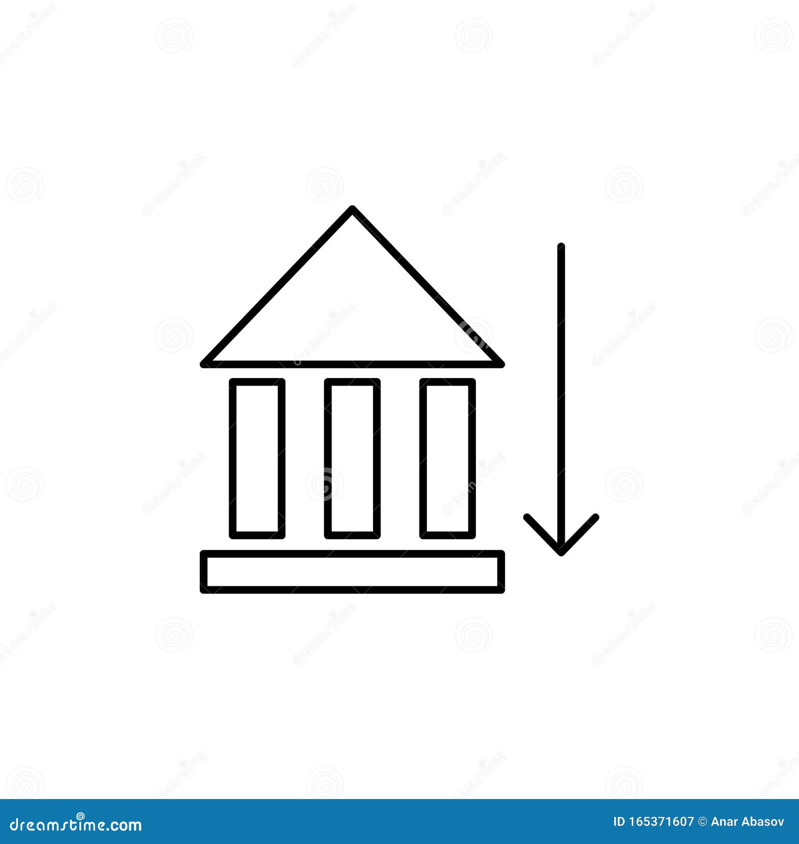 Bank Down Arrow Icon. Element of Business Icon for Mobile Concept and ...